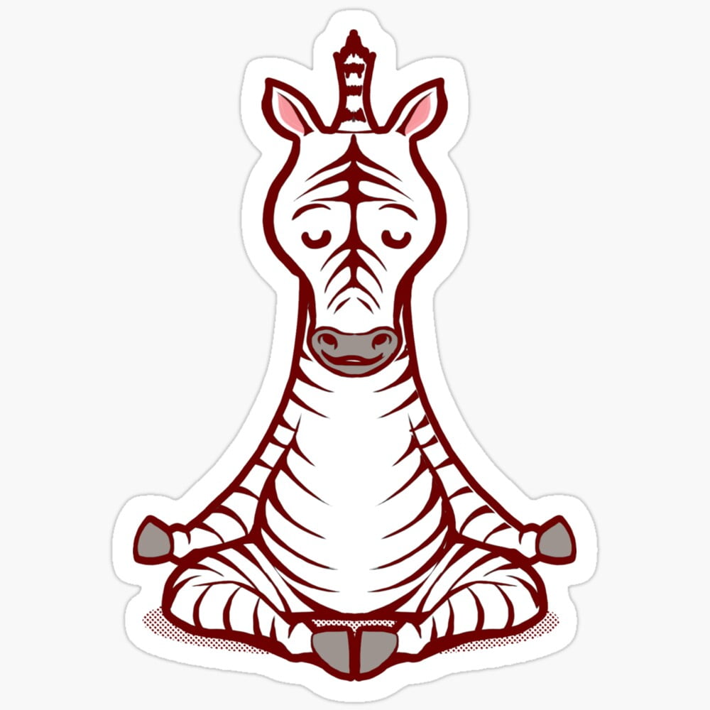 Zebra Animals Meditation Zen Buddhism Sticker Phone Decal Water Bottle ...