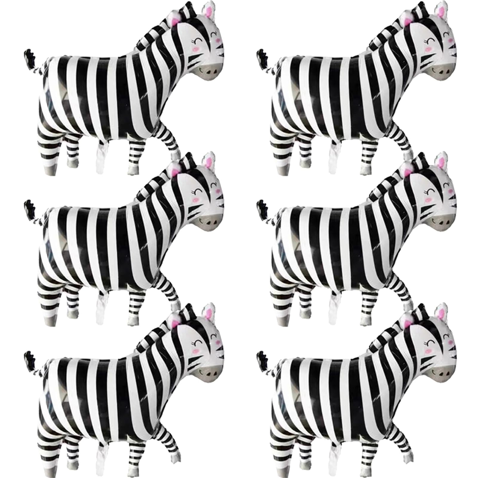 Zebra Balloons 6 Pcs Foil Helium BSL1 Zebra Shaped Animal Party ...
