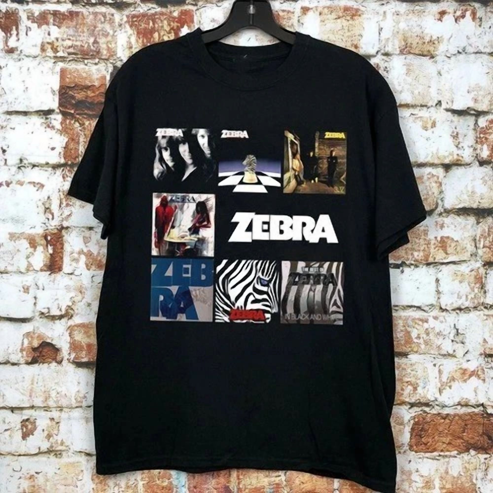 Zebra Band Album Covers Black Cotton T Shirt - Walmart.com