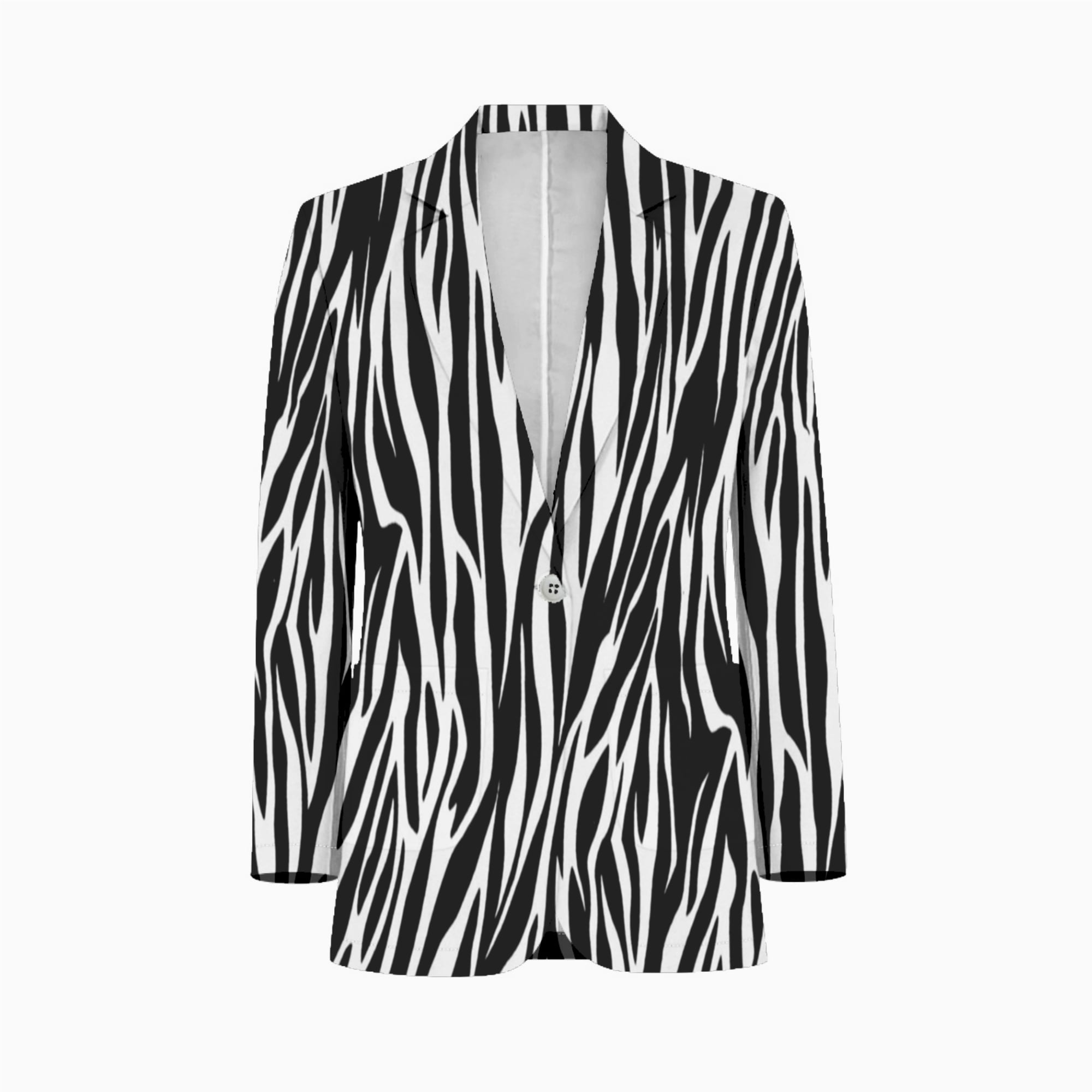 Zebra Black White Animal Print Mens Suits Shawl Collar Slim Fit Suit ...