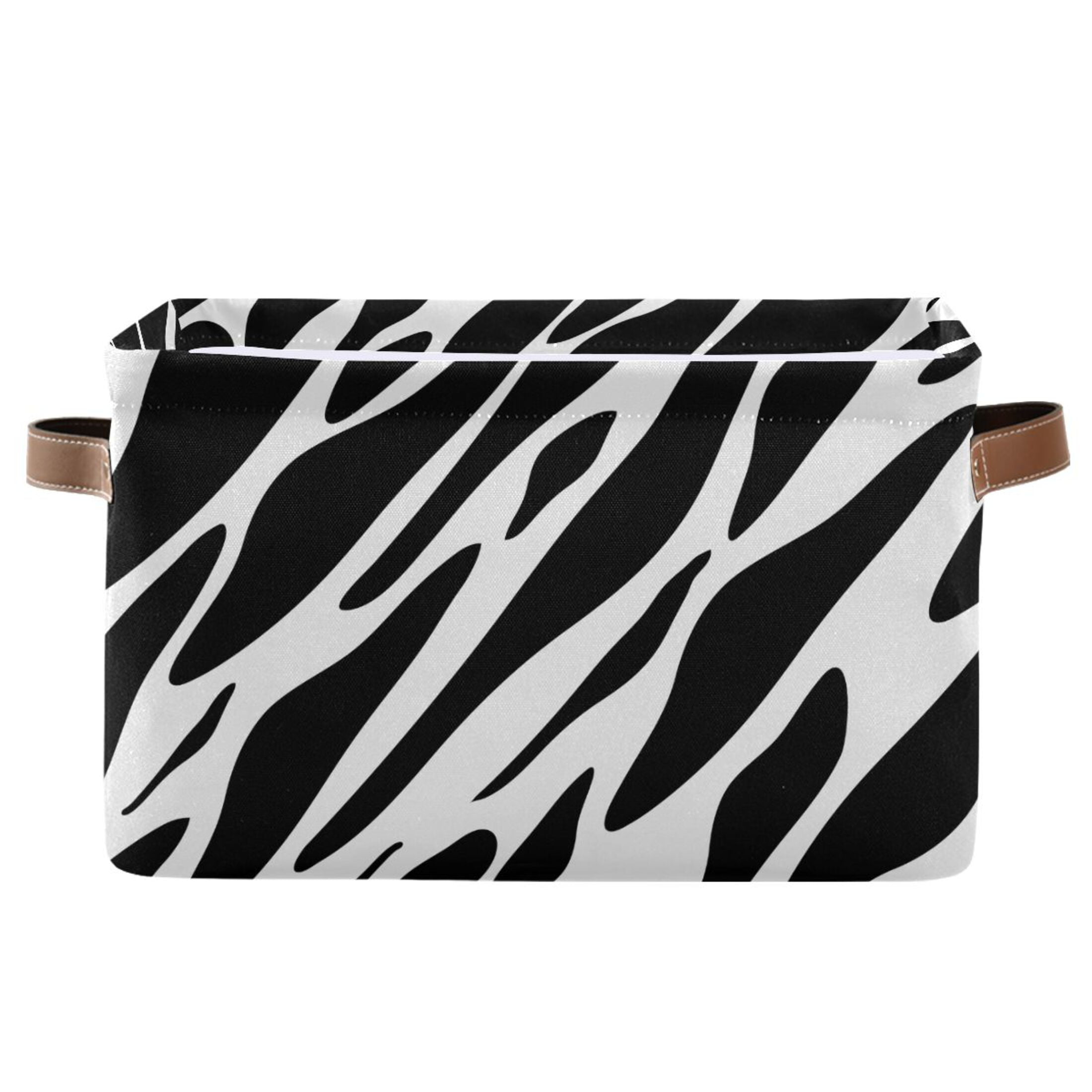Zebra Black and White Storage Basket Large Bin Laundry Boxes Toys ...