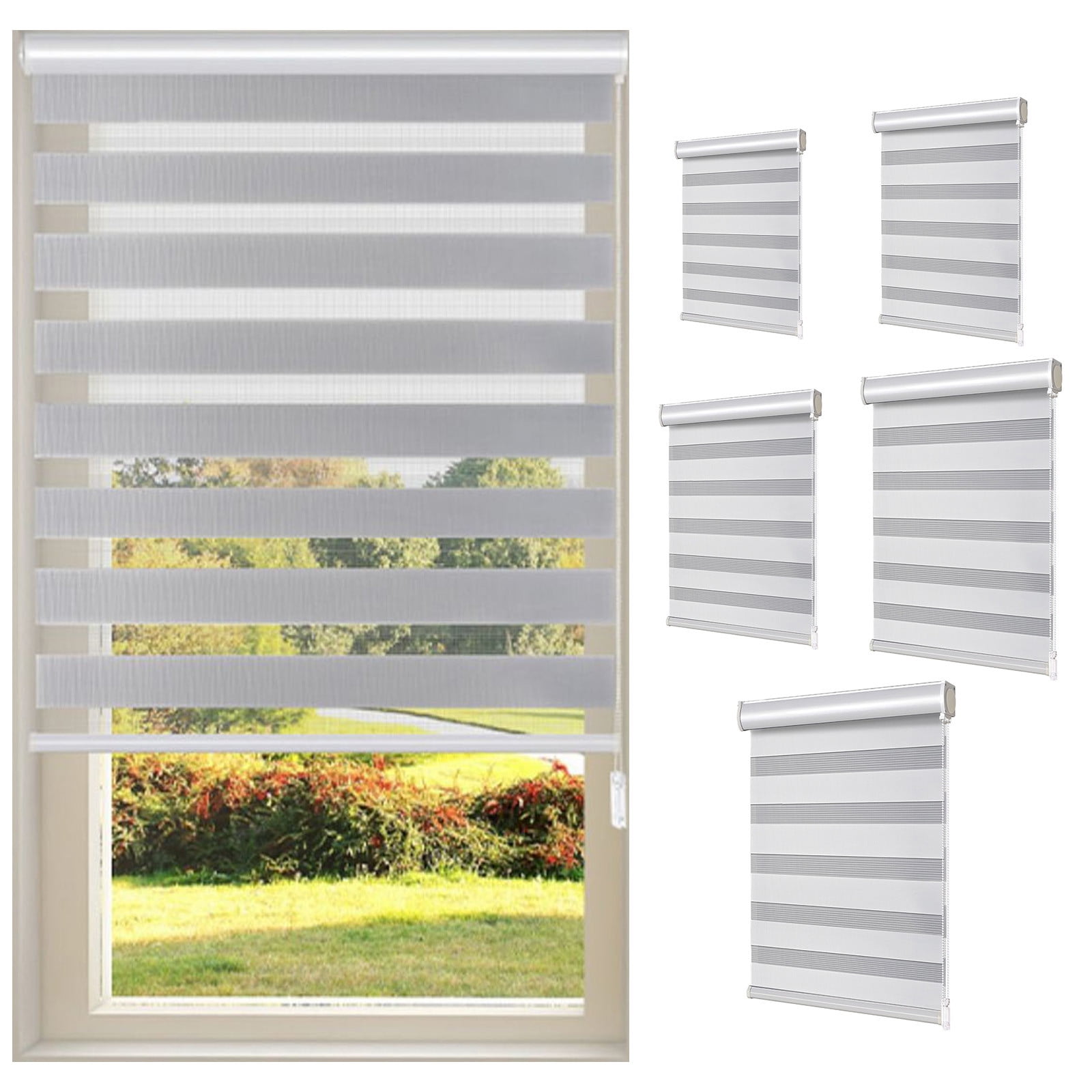 Zebra Blinds for Windows - Cordless Dual Layer Light Filtering Shades ...