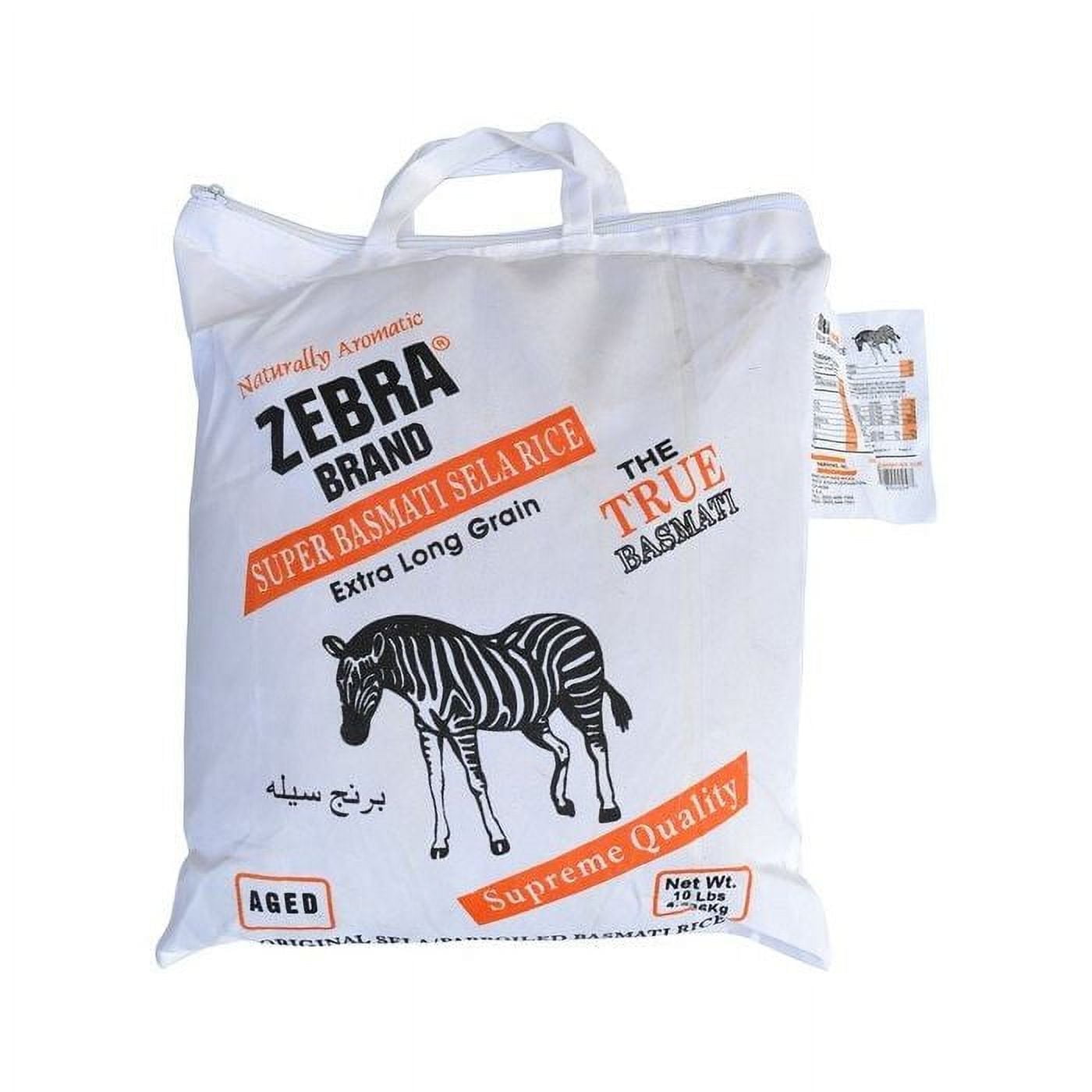 Zebra Brand Super Basmati Sela Rice, Parboiled Extra Long Grain, 10 lb ...