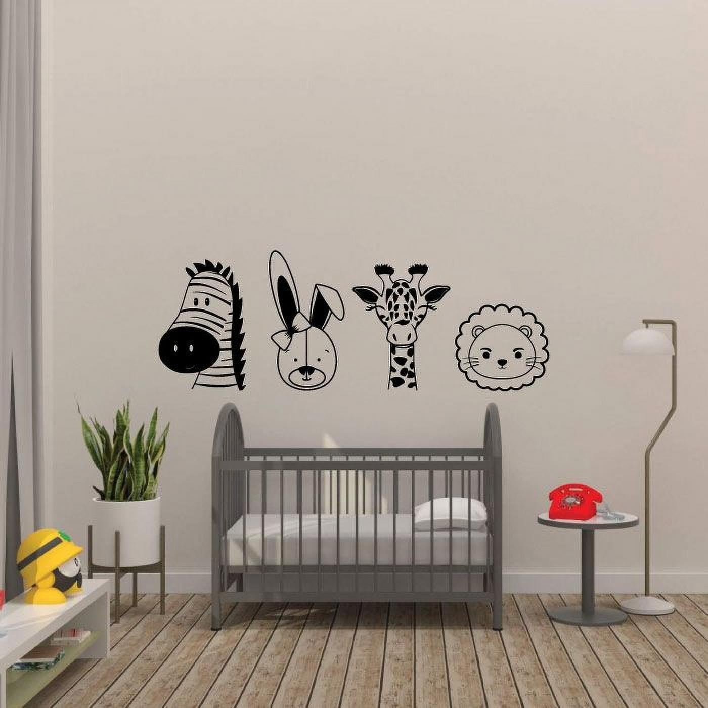Zebra Bunny Rabbit Giraffe Lion Cute Characters Design Wall Decoration ...