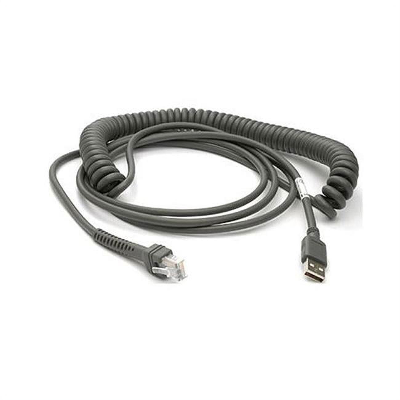 Zebra CBA-U29-C15ZBR 15 ft. Shielded USB Cable Coiled Series A ...