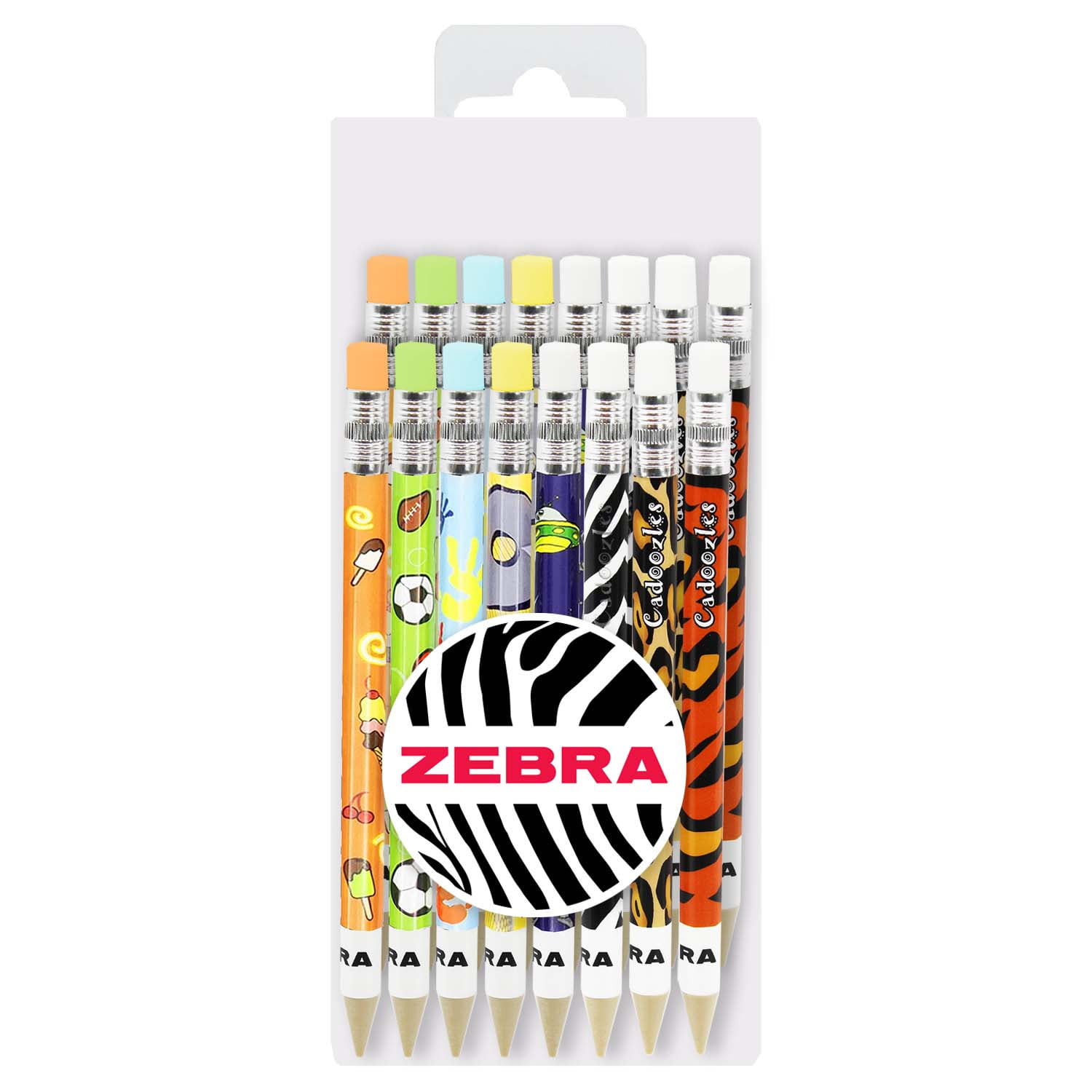 Zebra Cadoozle Mini Mechanical Pencil - 0.7mm Lead - 2 of Each Barrel ...