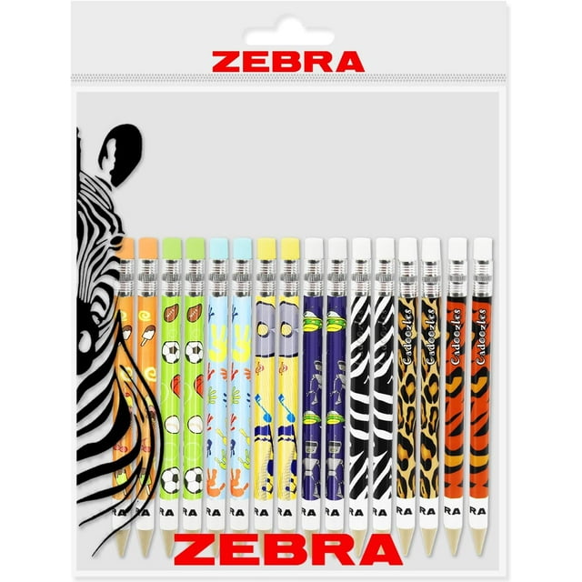 Zebra Cadoozle Mini Mechanical Pencil - 0.7mm Lead - 2 of Each Barrel ...