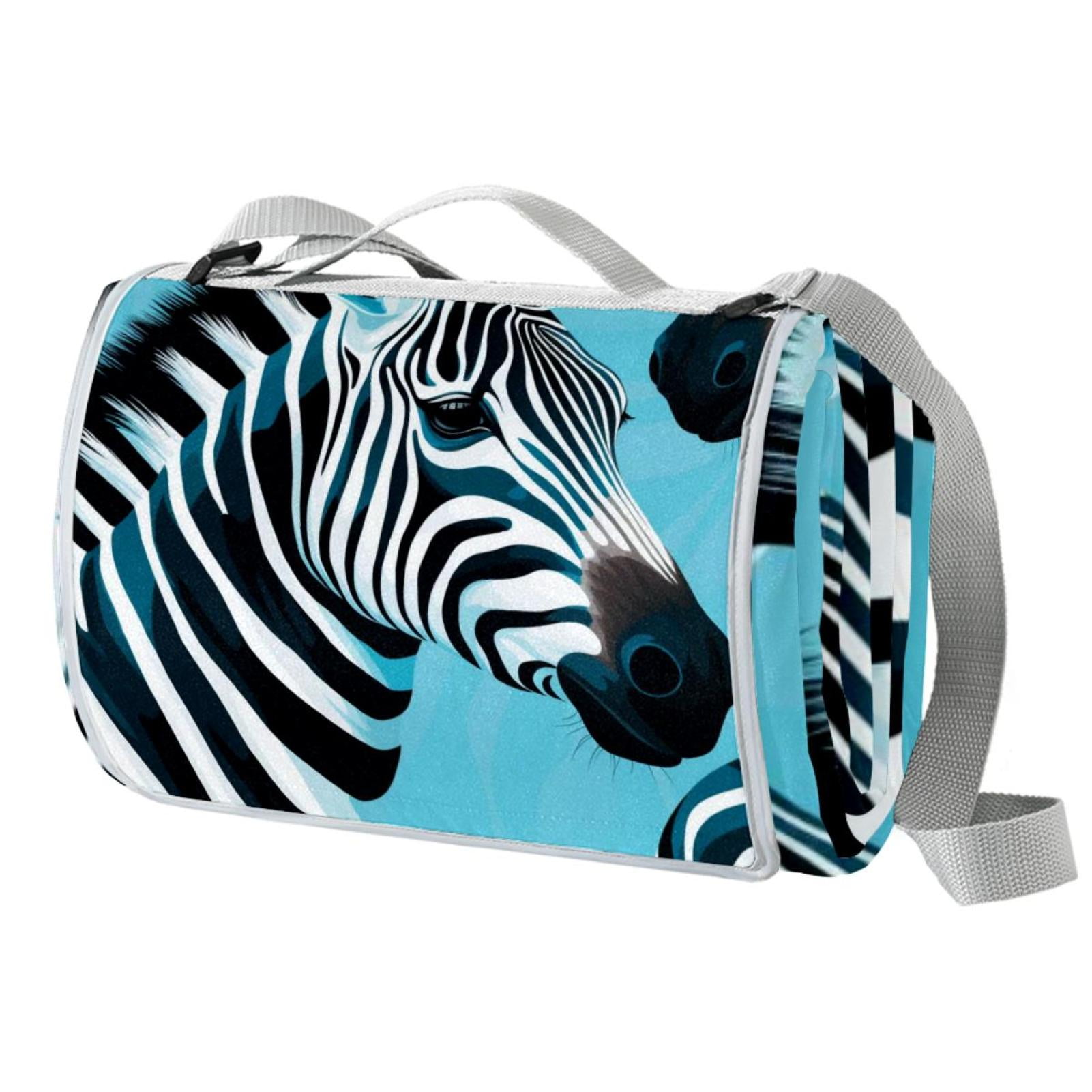 Zebra Canvas Picnic Blanket Waterproof Outdoor Beach Mat Portable ...