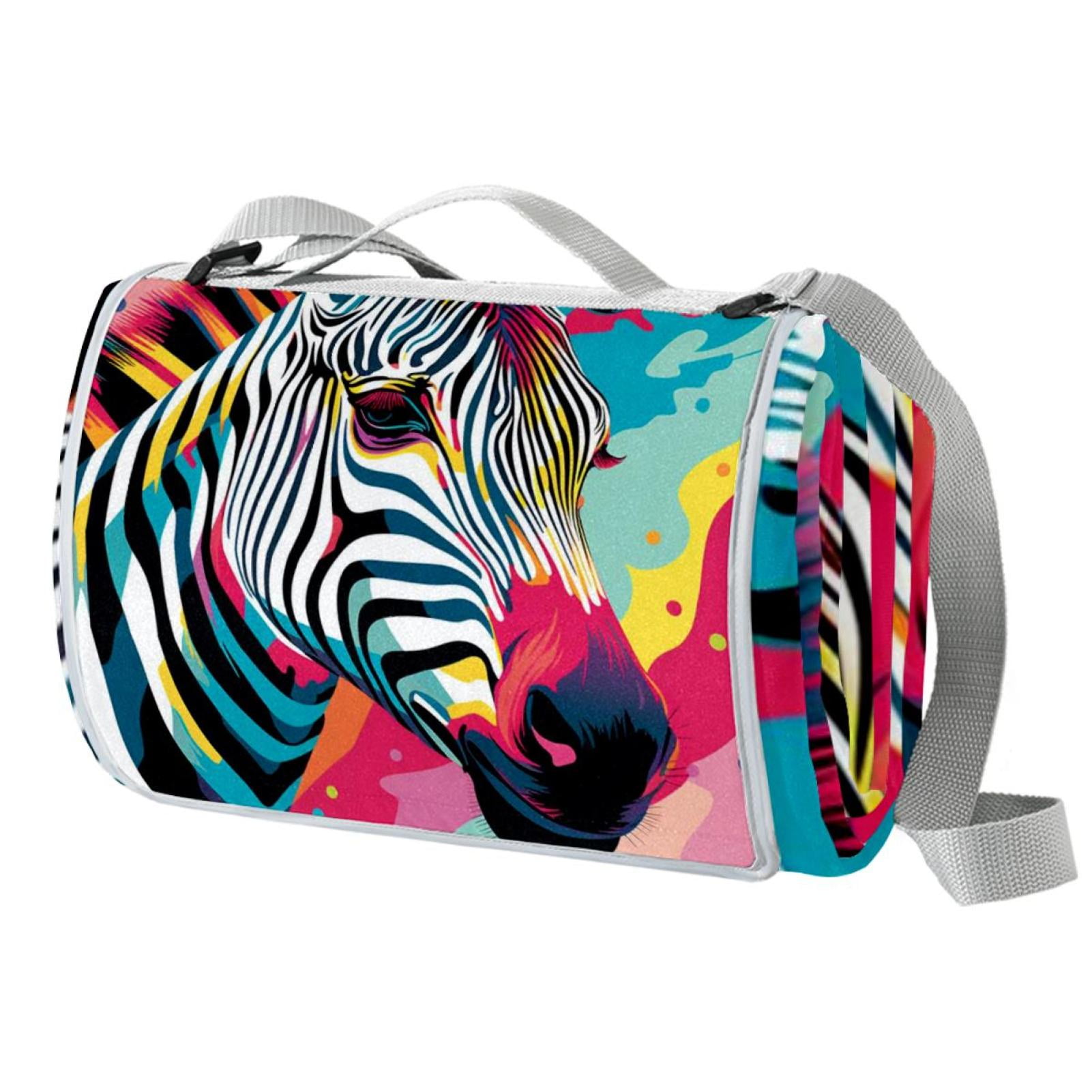 Zebra Canvas Picnic Blanket Waterproof Outdoor Extra Large for Family ...