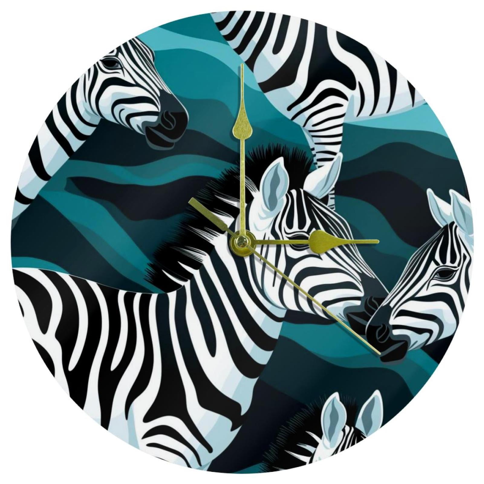 Zebra Circular Acrylic Wall Clock - Contemporary Design with Quartz ...