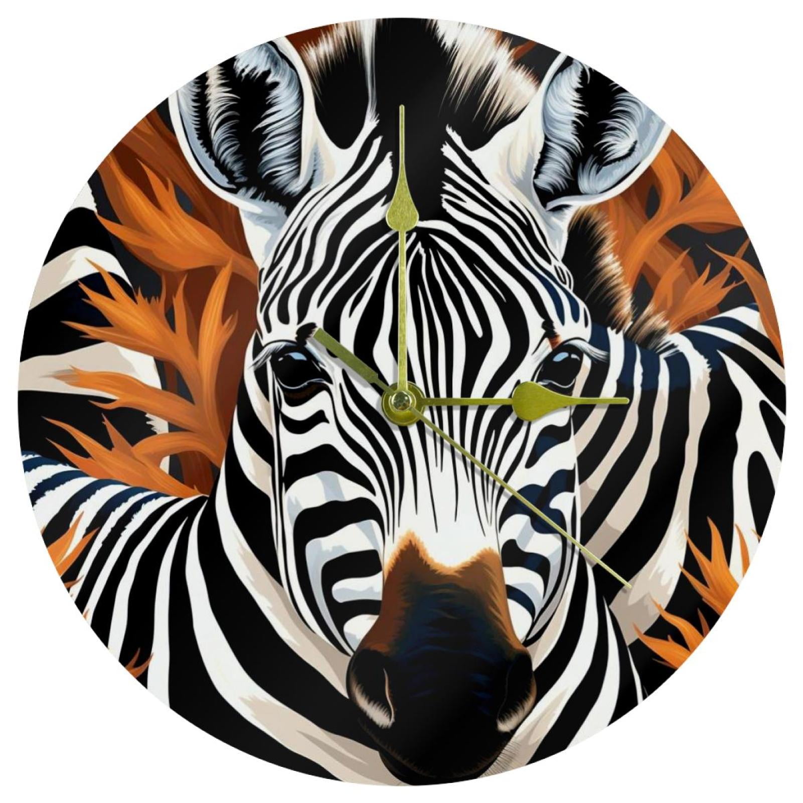 Zebra Circular Acrylic Wall Clock - Elegant and Durable Timepiece for ...
