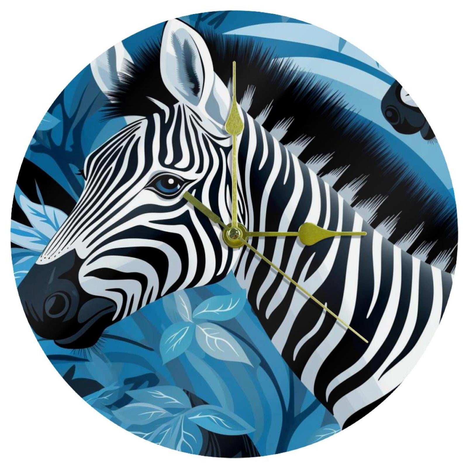 Zebra Circular Acrylic Wall Clock - Sleek and Stylish Timepiece for ...