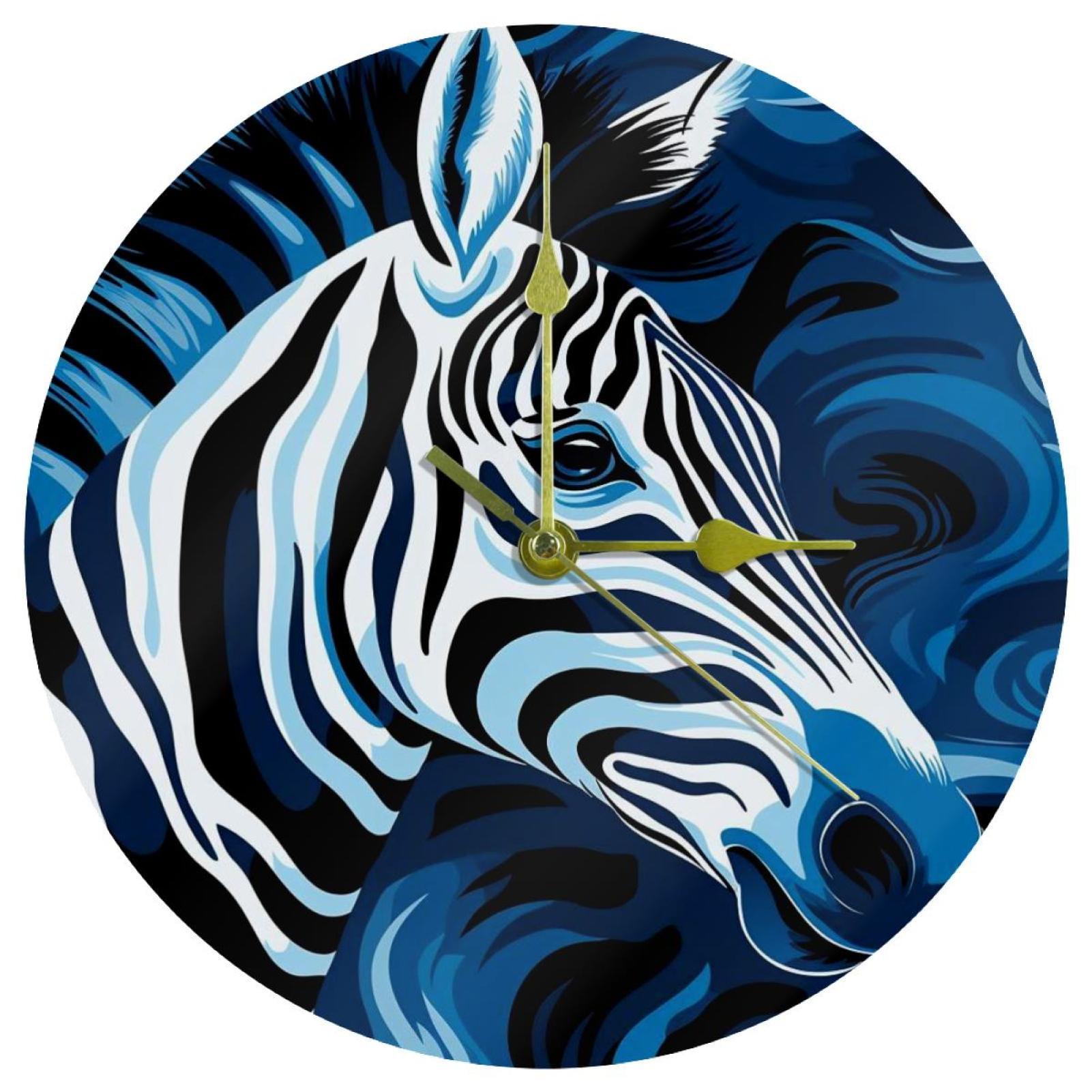 Zebra Circular Acrylic Wall Clock - Stylish Timepiece for Home Decor ...