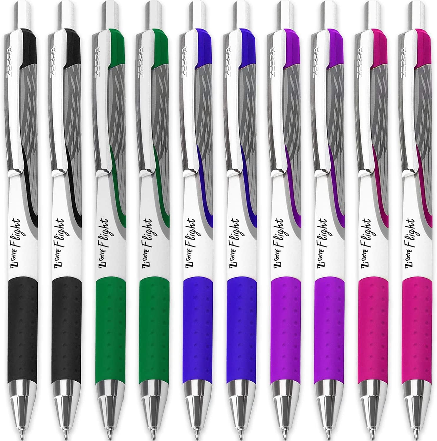Zebra Classic Z-Grip Flight Ballpoint Pens - 1.2mm - Black, Blue, Green ...