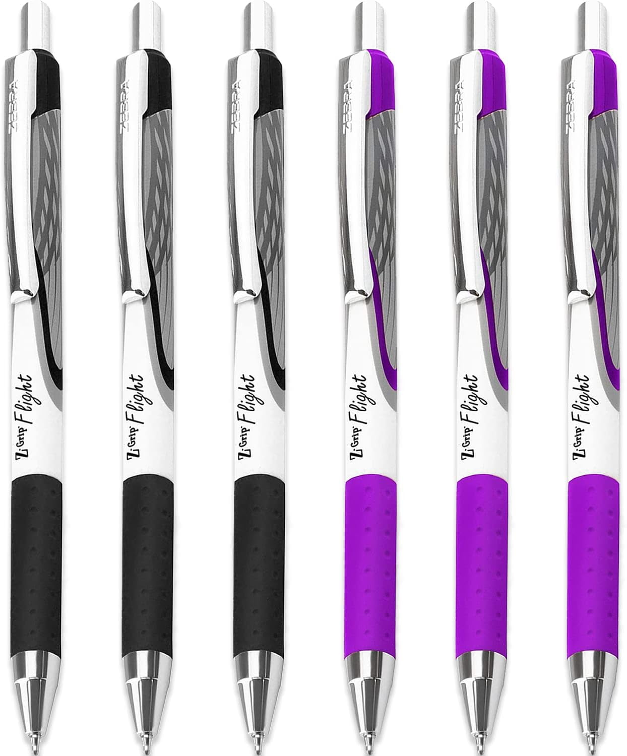 Zebra Classic Z-Grip Flight Ballpoint Pens - 1.2mm - Black and Violet ...