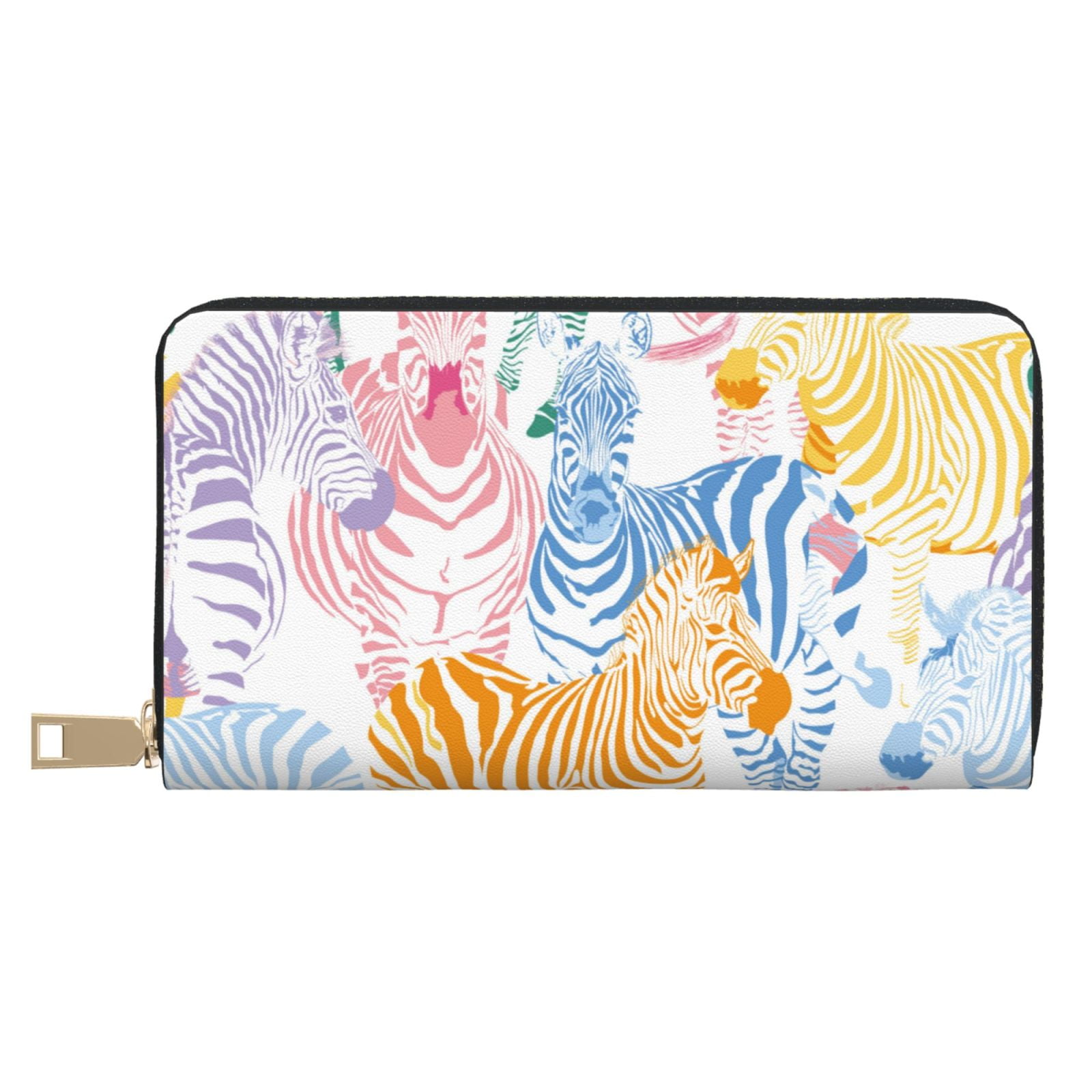 Zebra Colourful Wallet Women, Leather Bifold Multi Card Wallet, Women's ...