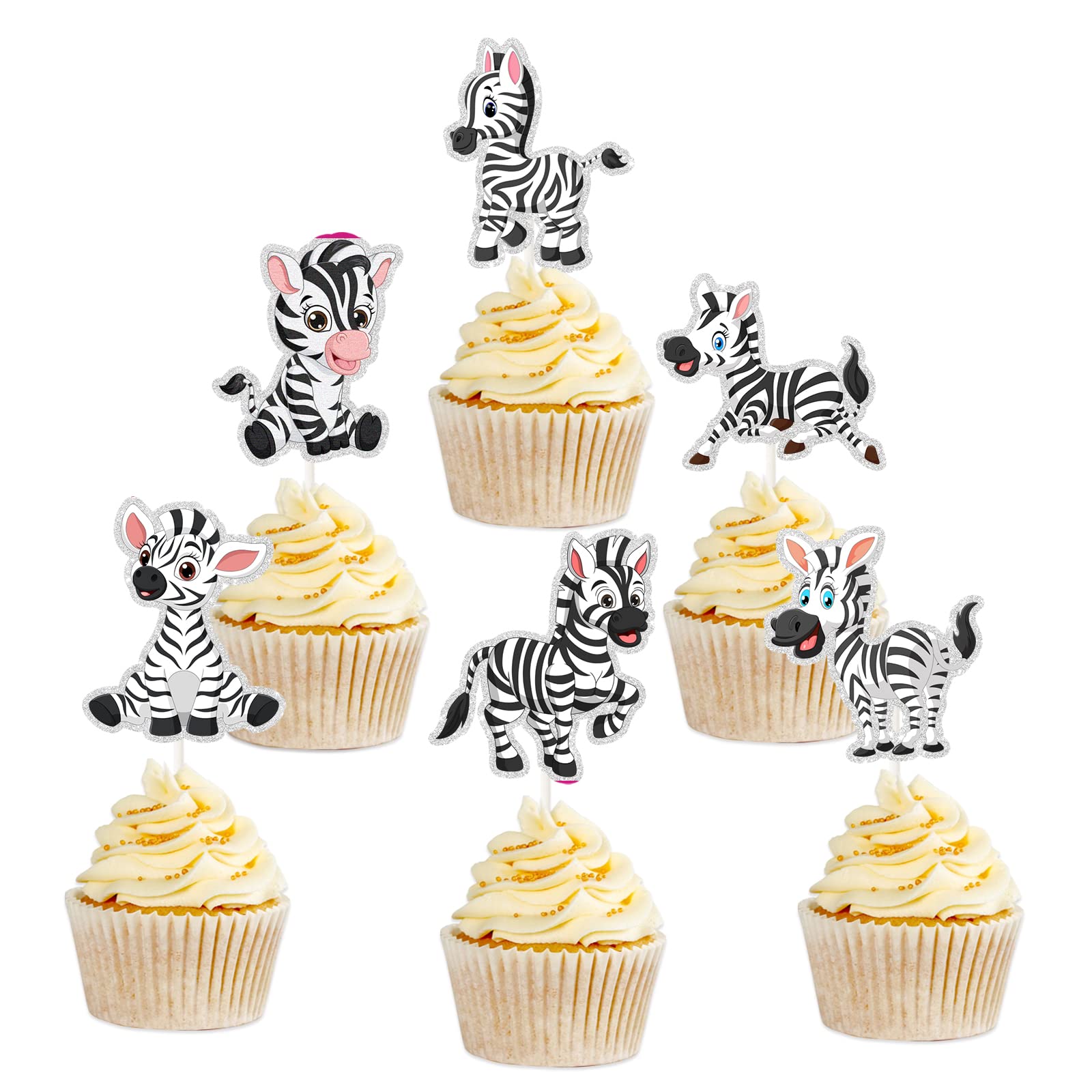 Zebra Cupcake Toppers, Zoo Zebra Baby RST1 Shower Cupcake Decor ...