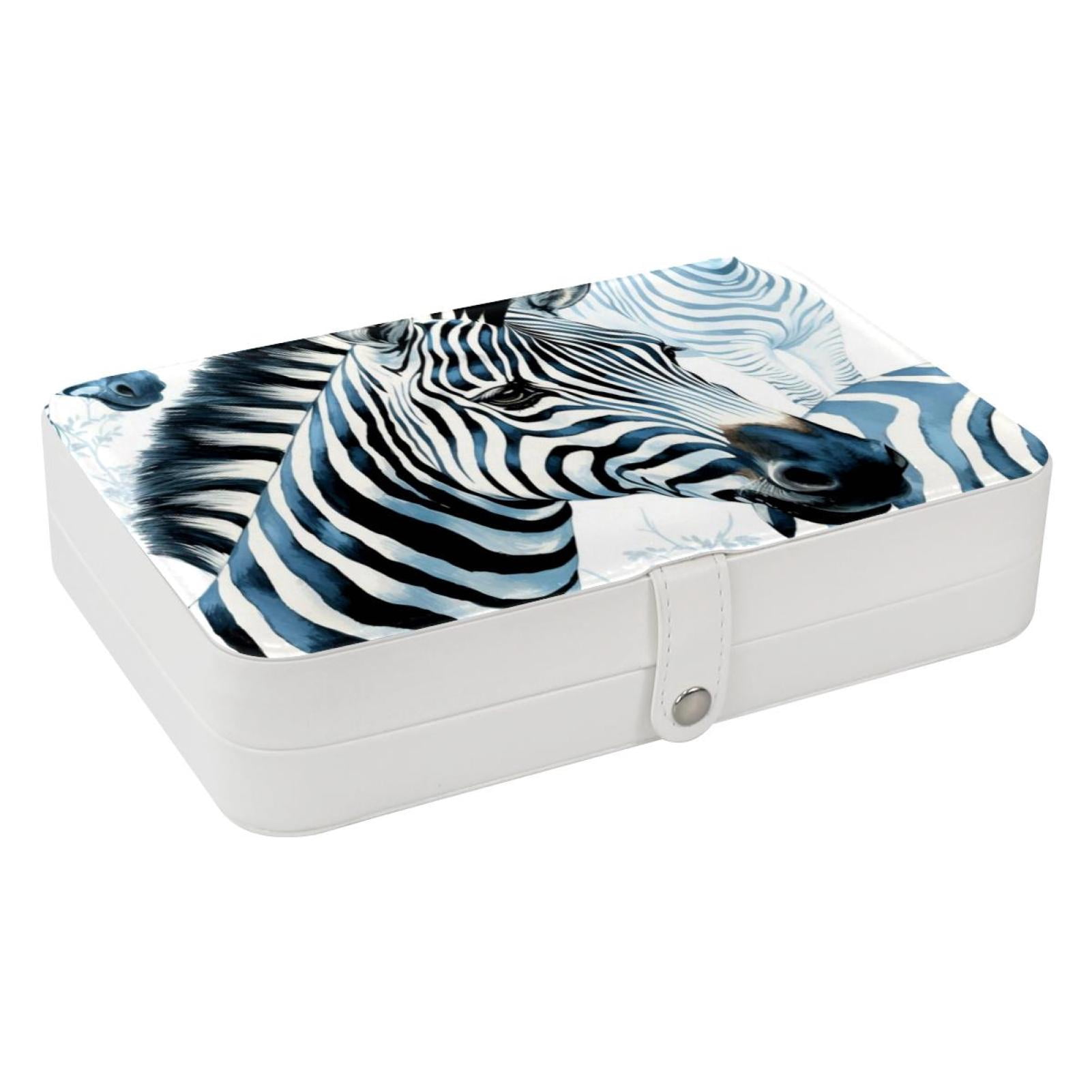 Zebra Decorative PU Leather Jewelry Organizer Box with Removable ...