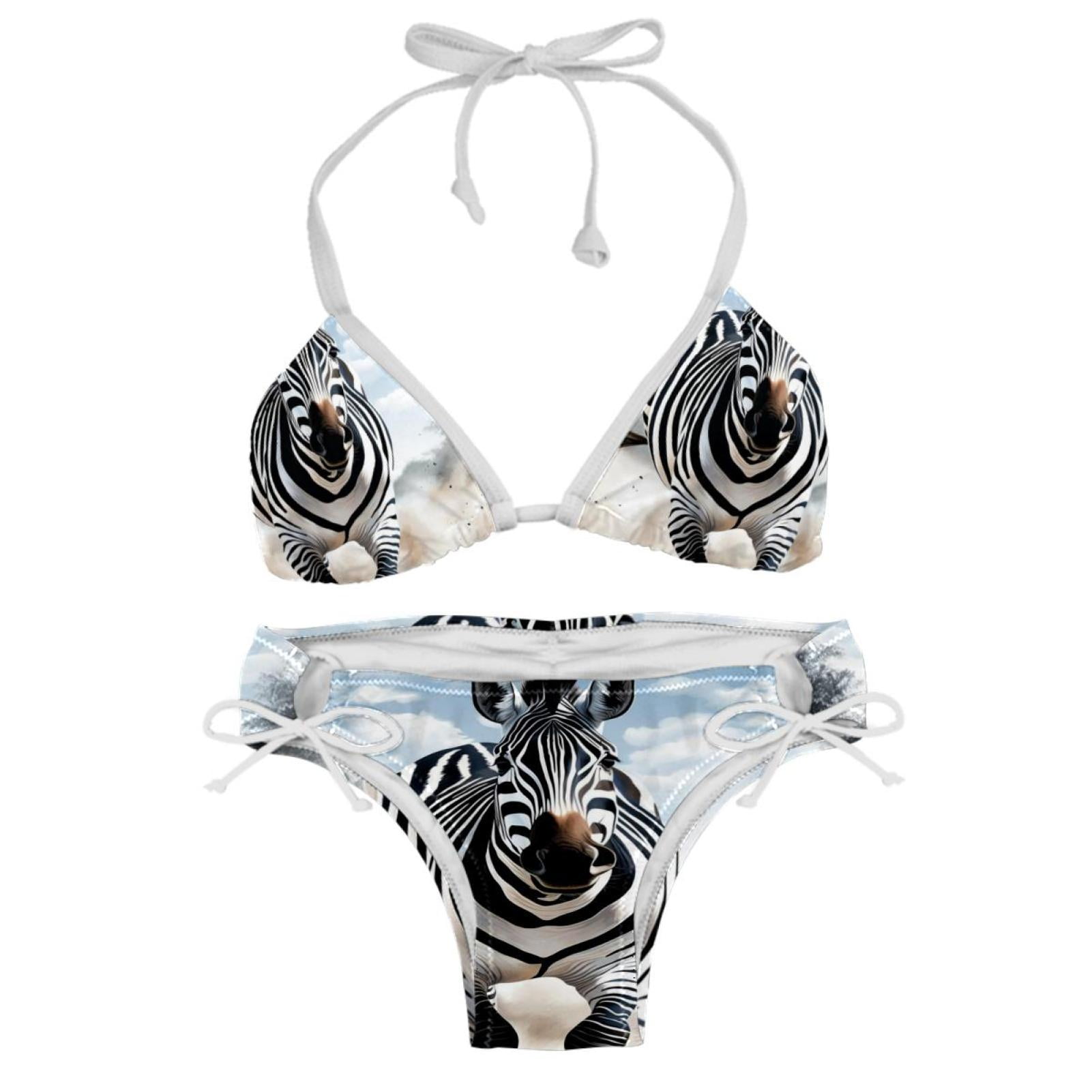 Zebra Detachable Sponge Adjustable Strap Bikini Set Two-Pack for ...