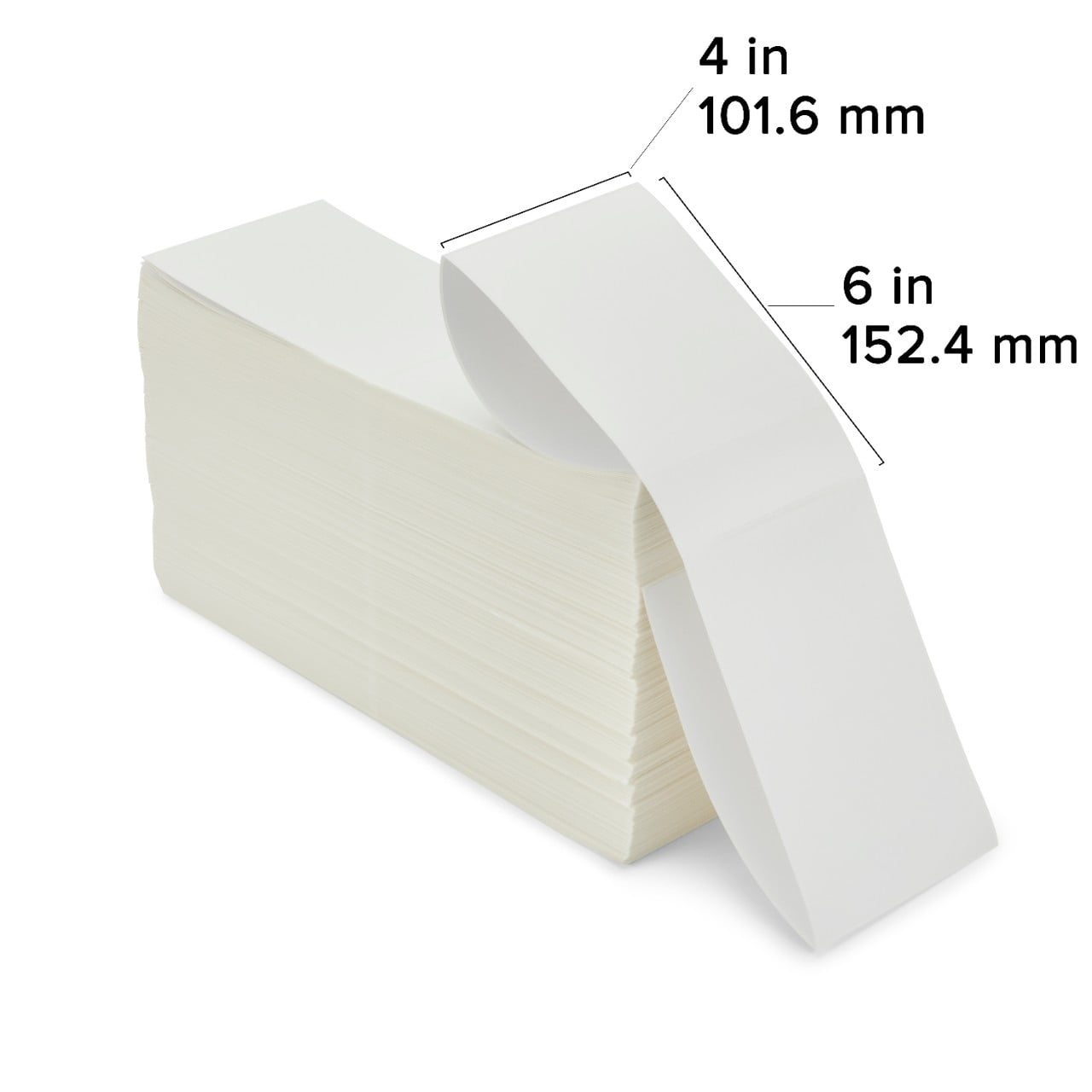 Zebra Direct Thermal Barcode Label, 4" x 6" Paper Label, Fanfold 2,000 ...