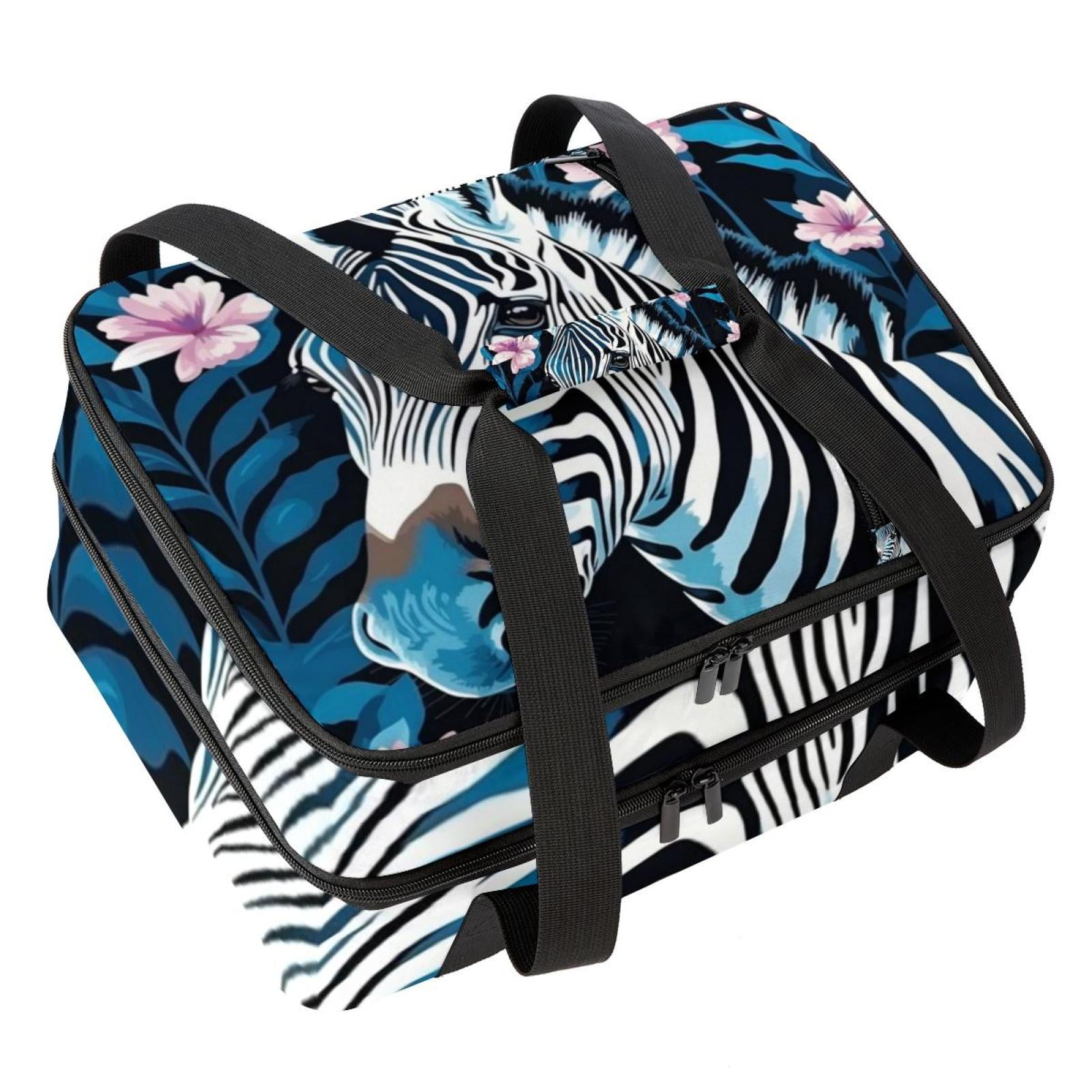 Zebra Double Layered Insulated Refrigerated Lunch Bag with Two ...