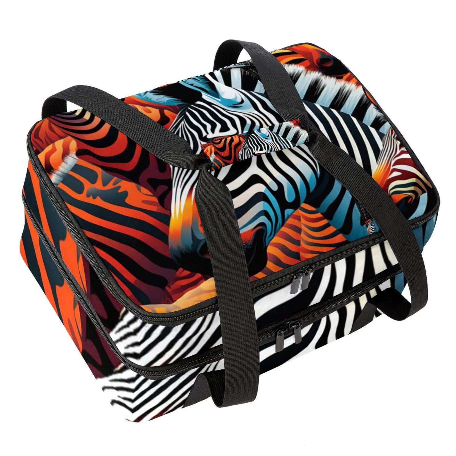 Zebra Double Layered Insulated Refrigerated Lunch Bag with Two ...
