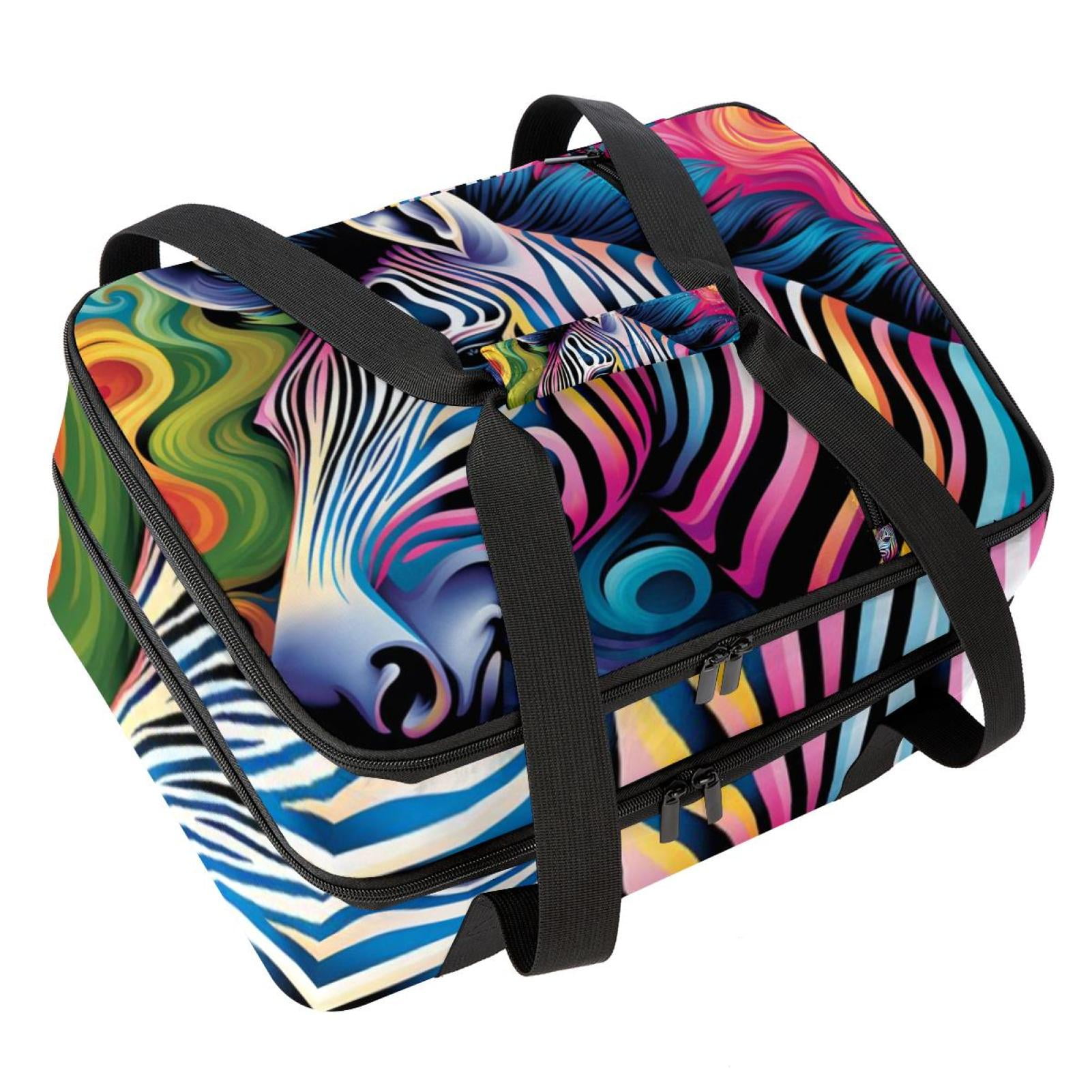 Zebra Double Layered Insulated Refrigerated Lunch Bag with Two ...