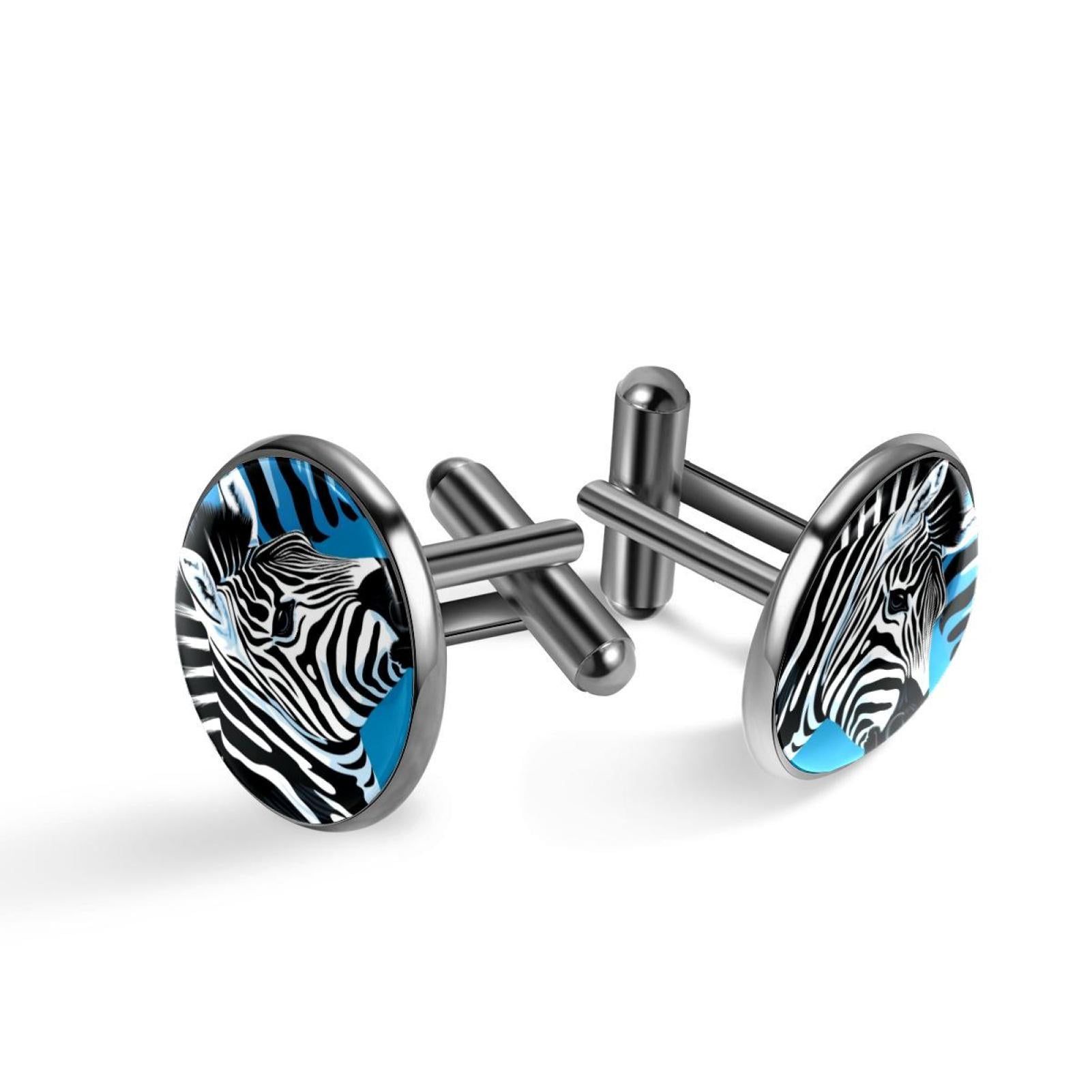 Zebra Elegant Business Attire: Stainless Steel Men's Cufflinks Set for ...