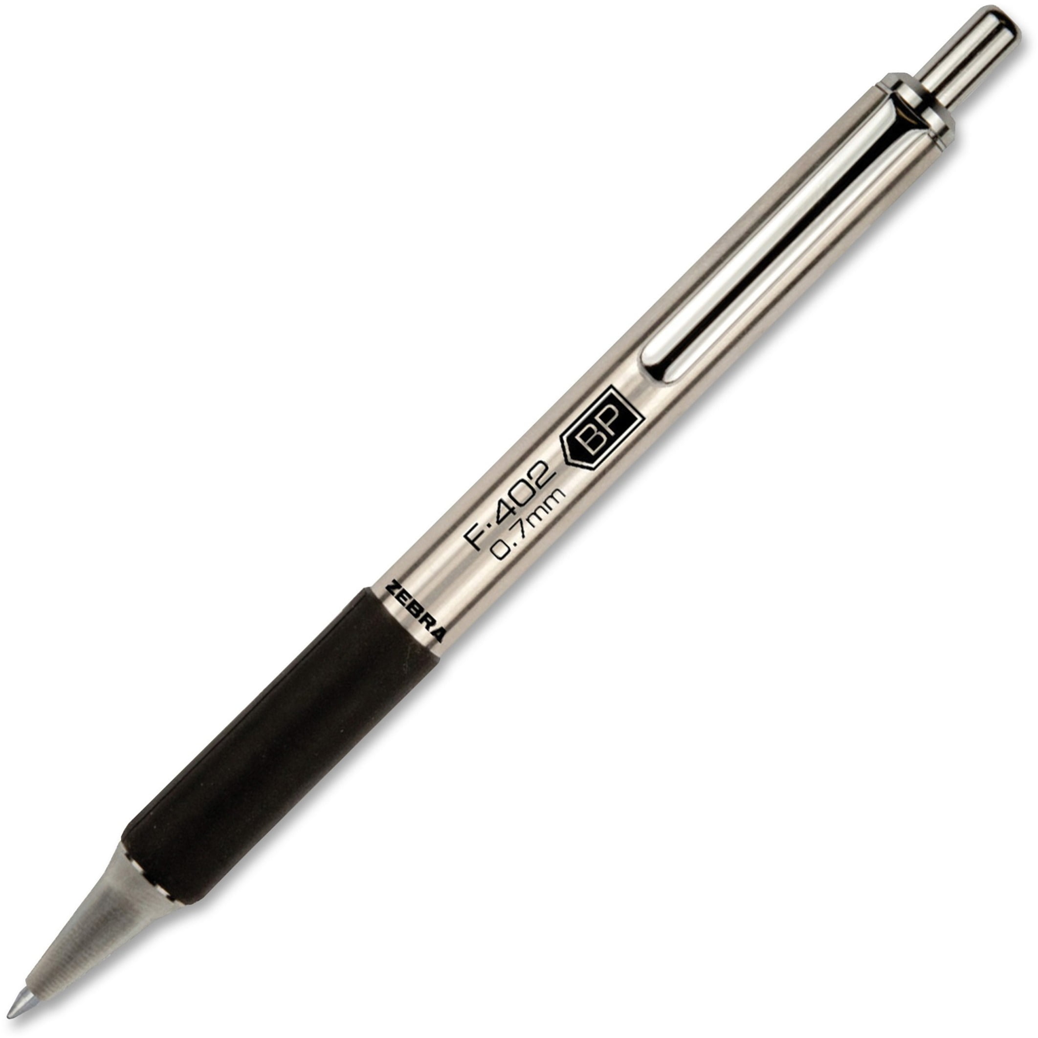Zebra F-402 Ballpoint Pen Retractable 0.7 mm Black Ink Stainless Steel ...