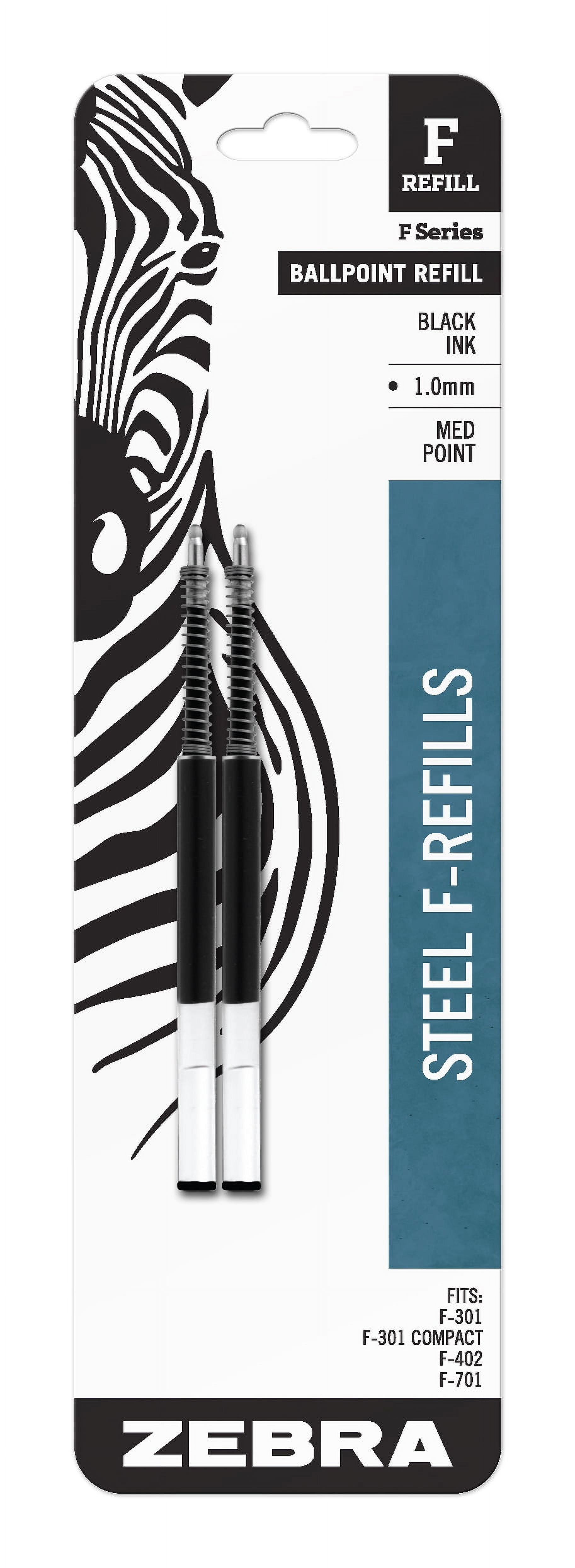 Zebra F-Refill For Zebra F-Series Ballpoint Pens Black Ink 2/pack ...
