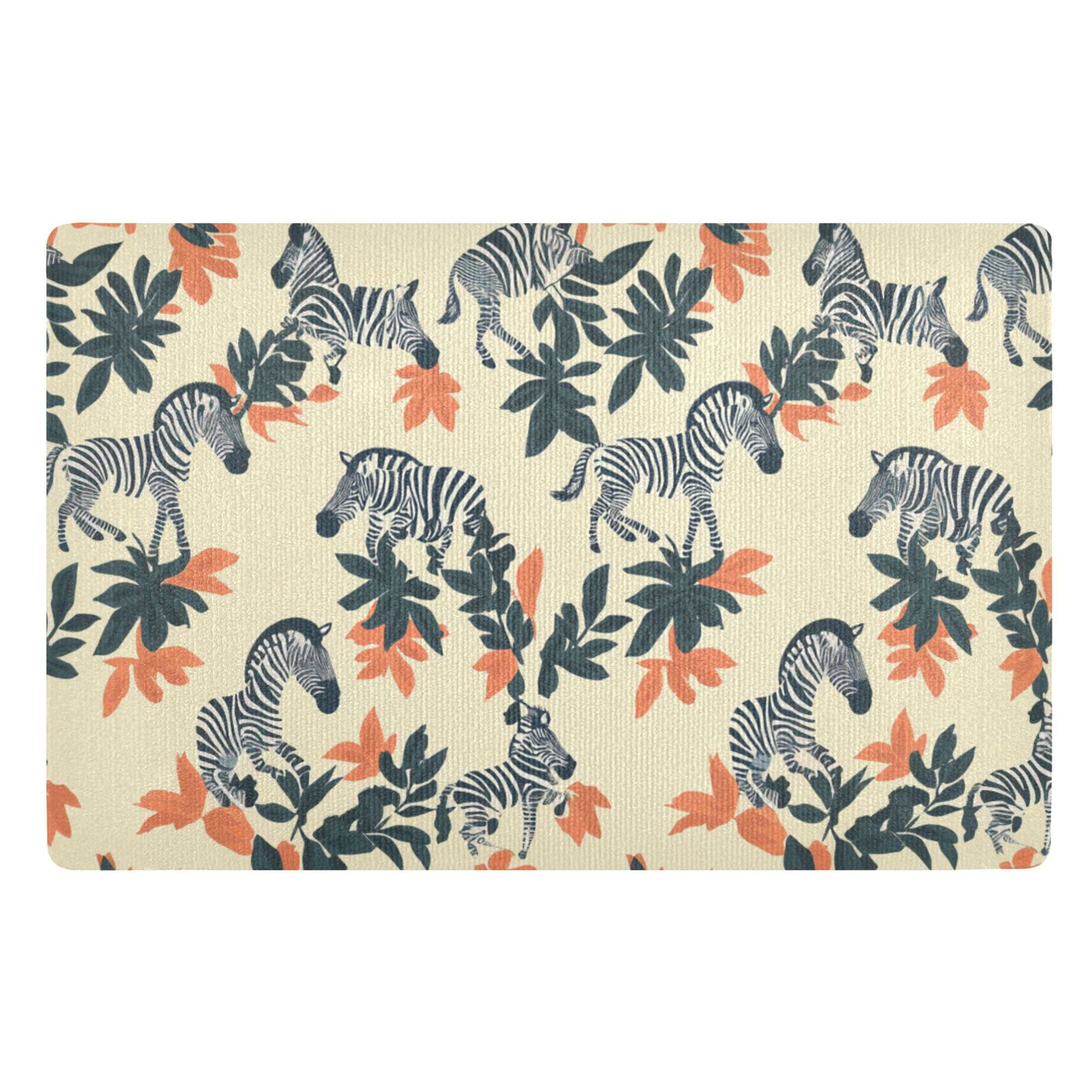 Zebra Figure Floor Door Mat Outdoor Indoor for Home Entrance Welcome ...