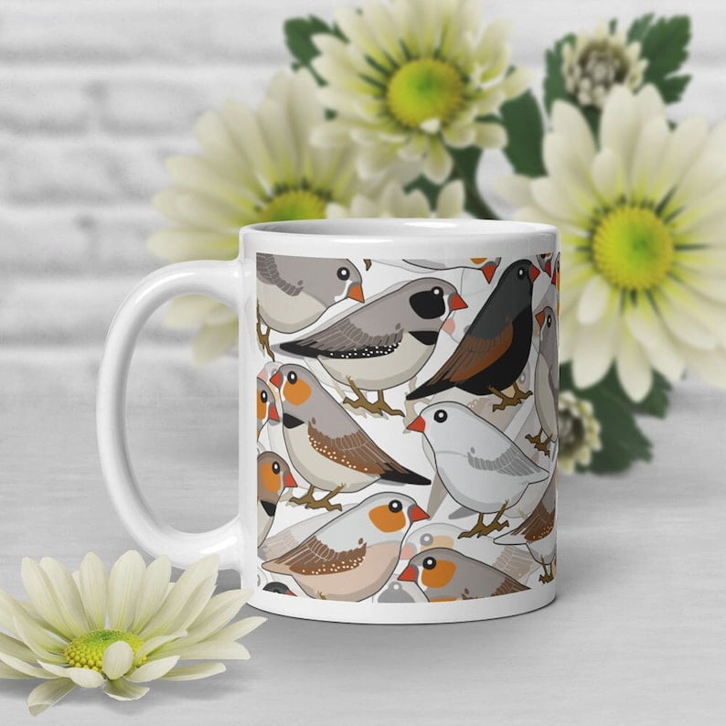 Zebra Finch Coffee Mug, Cute Bird Gift, Zebra Finch Lover, Bird Mom ...
