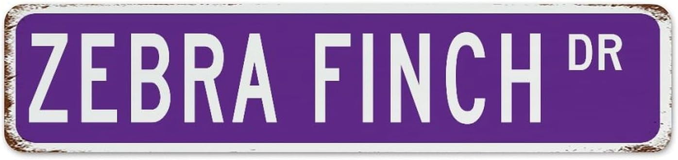 Zebra Finches 4"x16" Metal Sign Vintage Restaurants Backyard Office ...