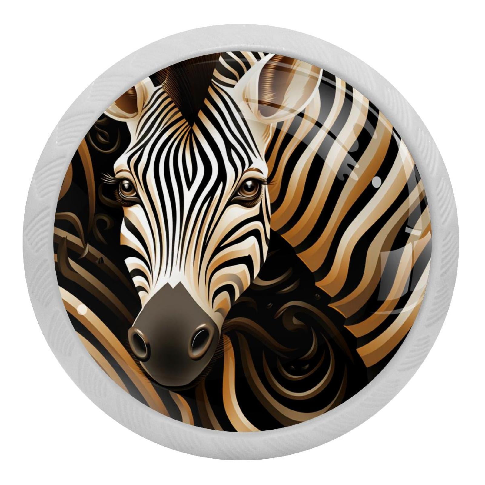 Zebra Fluorescent Drawer Pulls: Round 4-Pack of Glow-in-the-Dark Knobs ...
