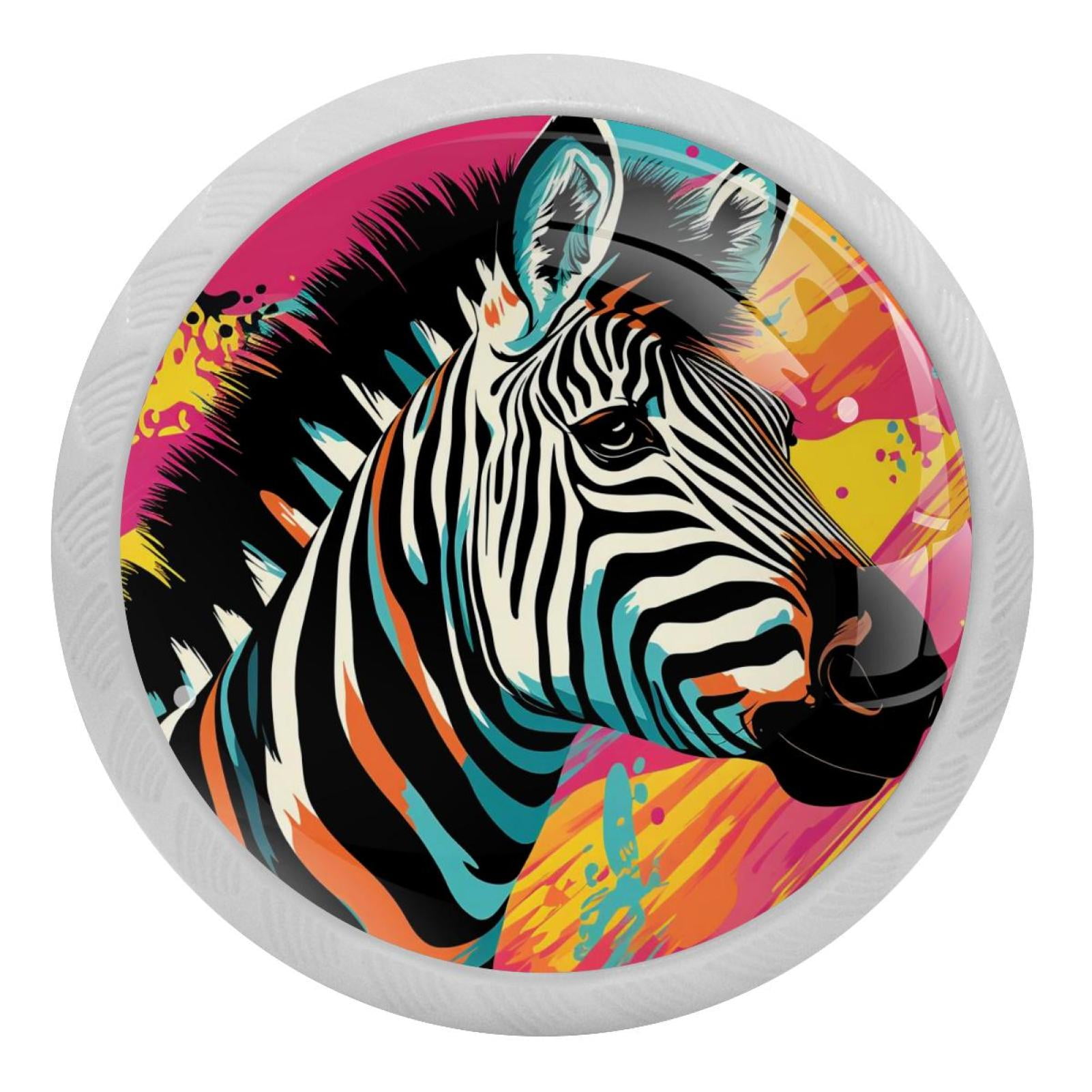 Zebra Fluorescent Drawer Pulls - Round 4-Pack Glow-in-the-Dark Knobs ...