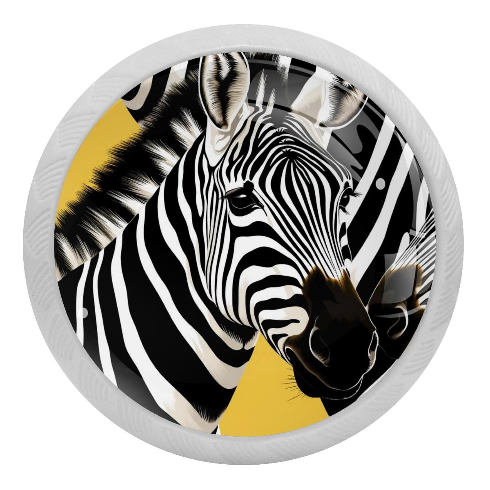 Zebra Fluorescent Drawer Pulls - Round 4-Pack Glow-in-the-Dark Knobs ...