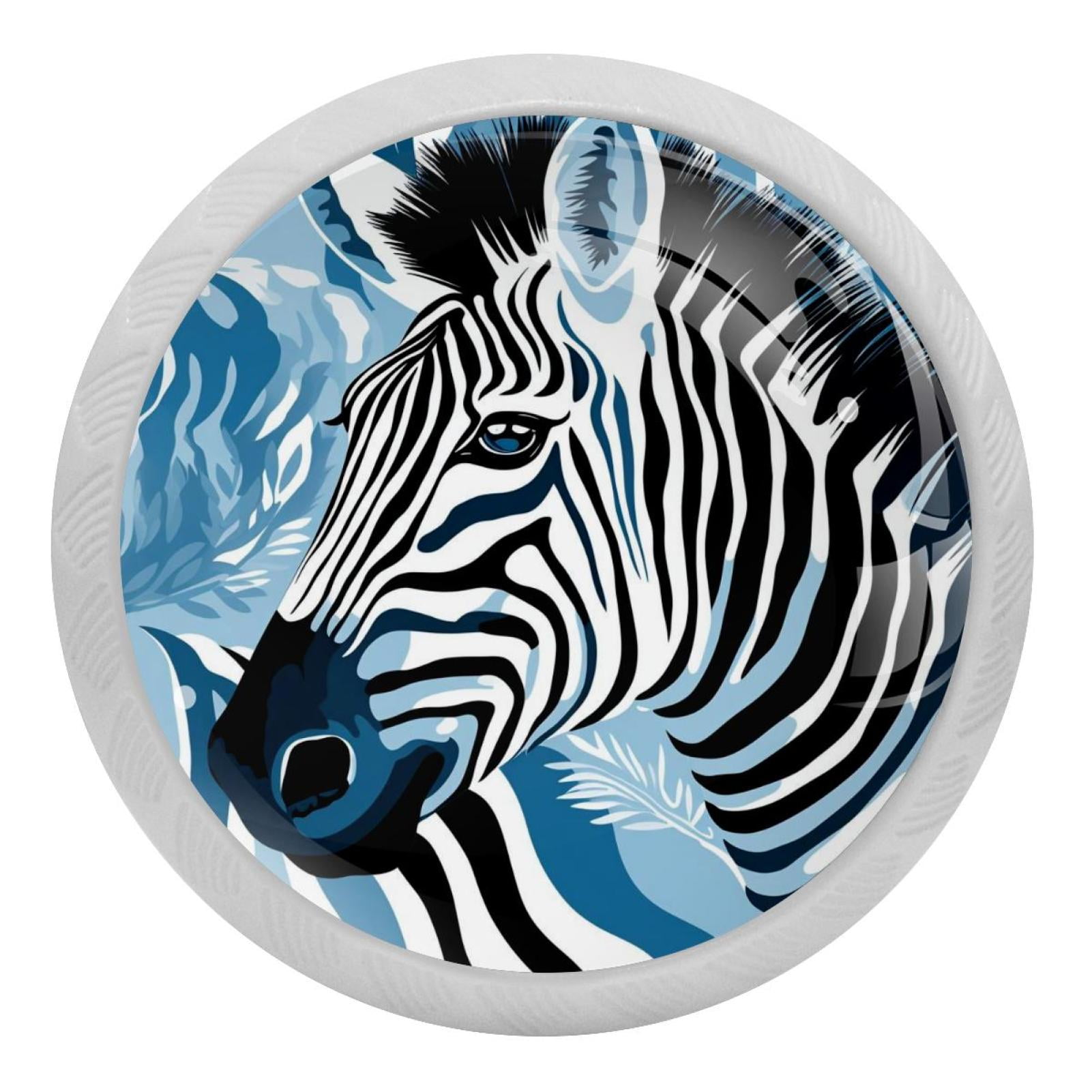 Zebra Fluorescent Drawer Pulls with Screws: Round 4-Pack Glow-in-the ...