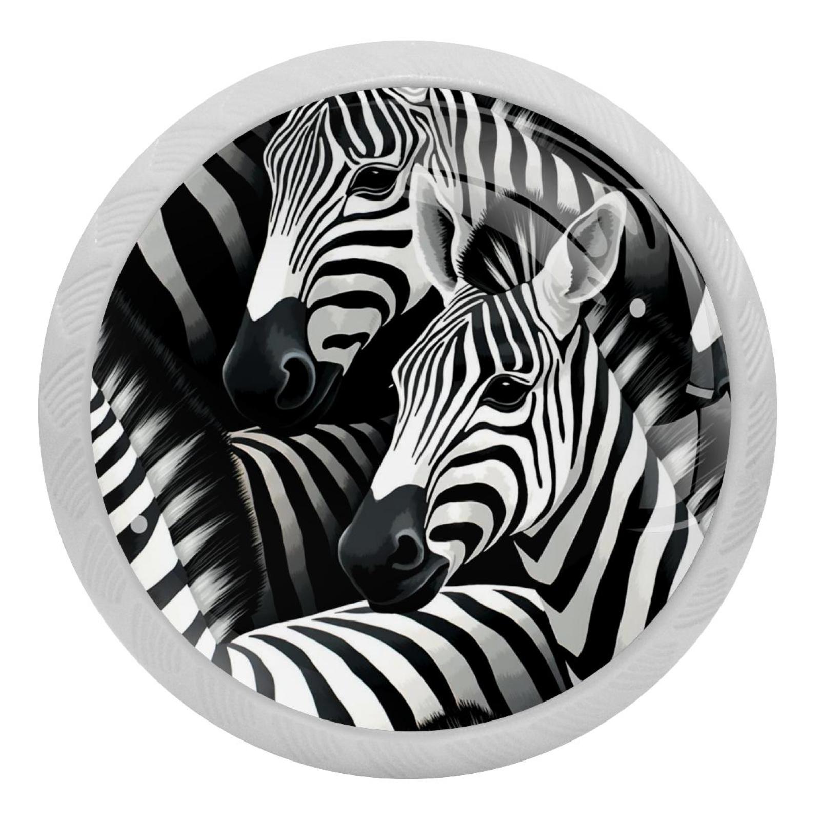 Zebra Fluorescent Drawer Pulls with Screws, Round 4-Pack, Glow-in-the ...