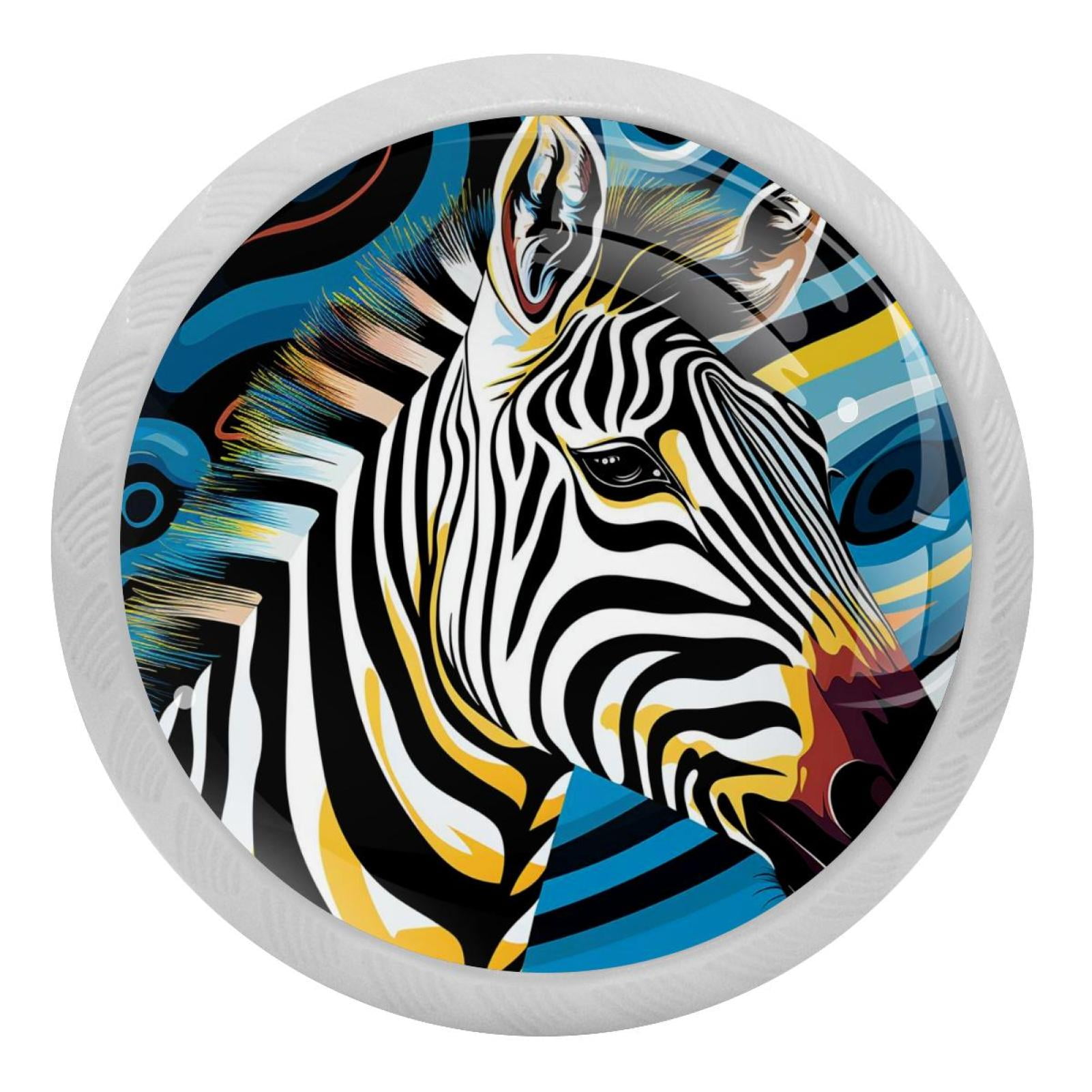 Zebra Fluorescent Drawer Pulls with Screws, Round 4-Pack, Glow-in-the ...