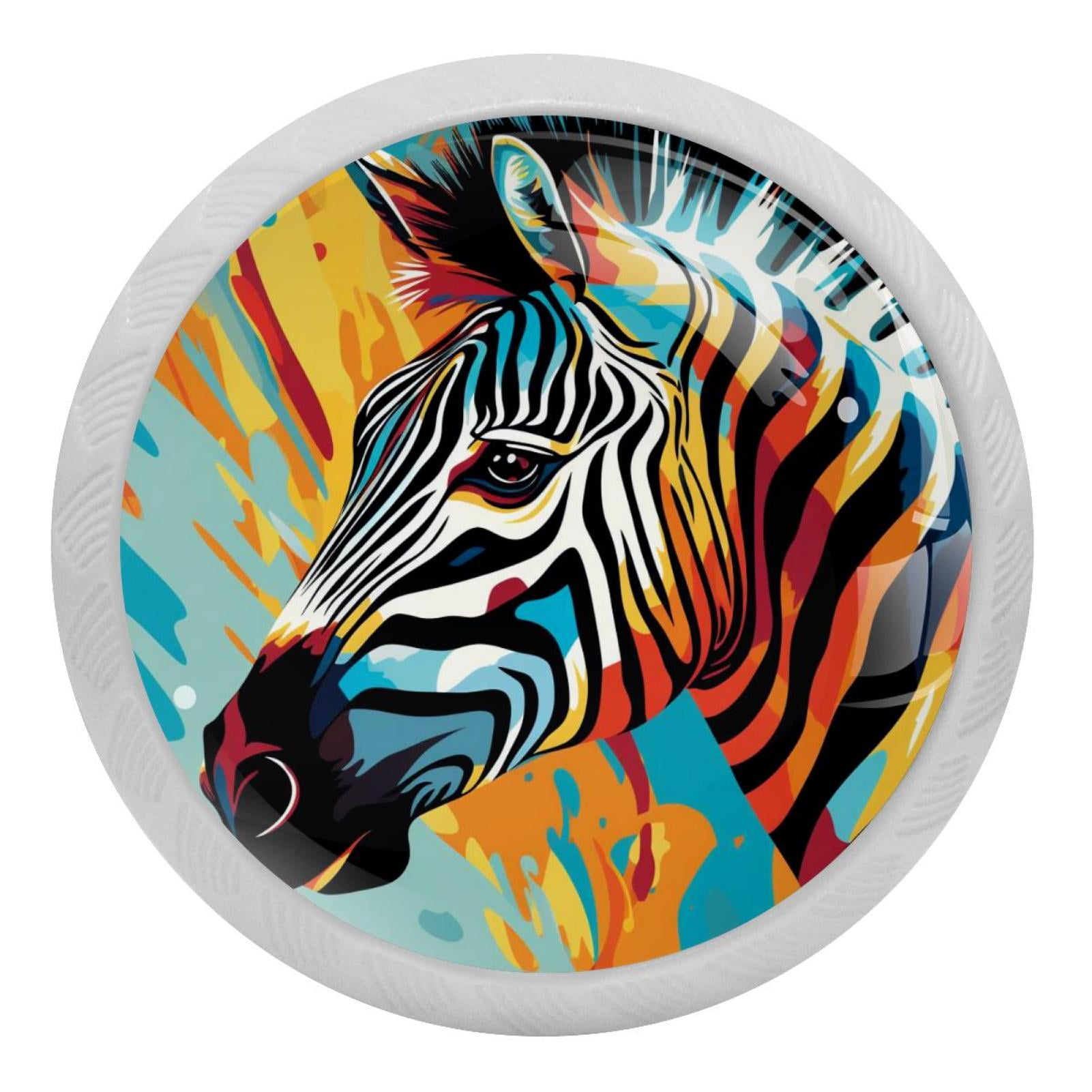 Zebra Fluorescent Drawer Pulls with Screws: Round 4-Pack Glow-in-the ...