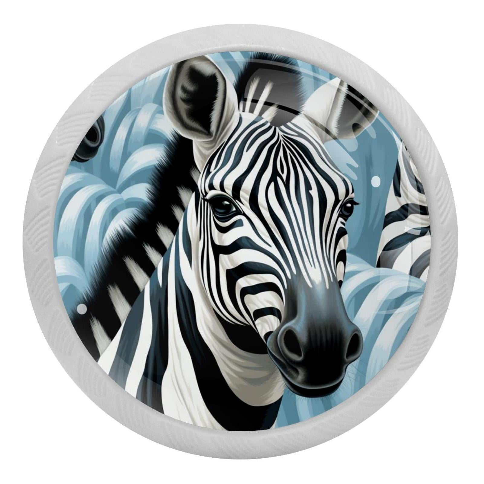 Zebra Fluorescent Drawer Pulls with Screws: Round 4-Pack - Glow-in-the ...