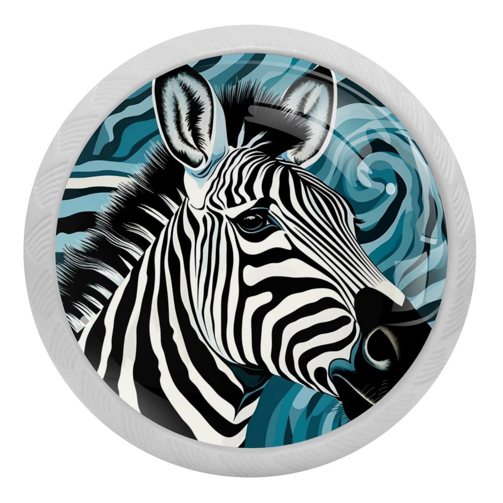 Zebra Fluorescent Drawer Pulls with Screws: Round Knobs, 4-Pack, Glow ...