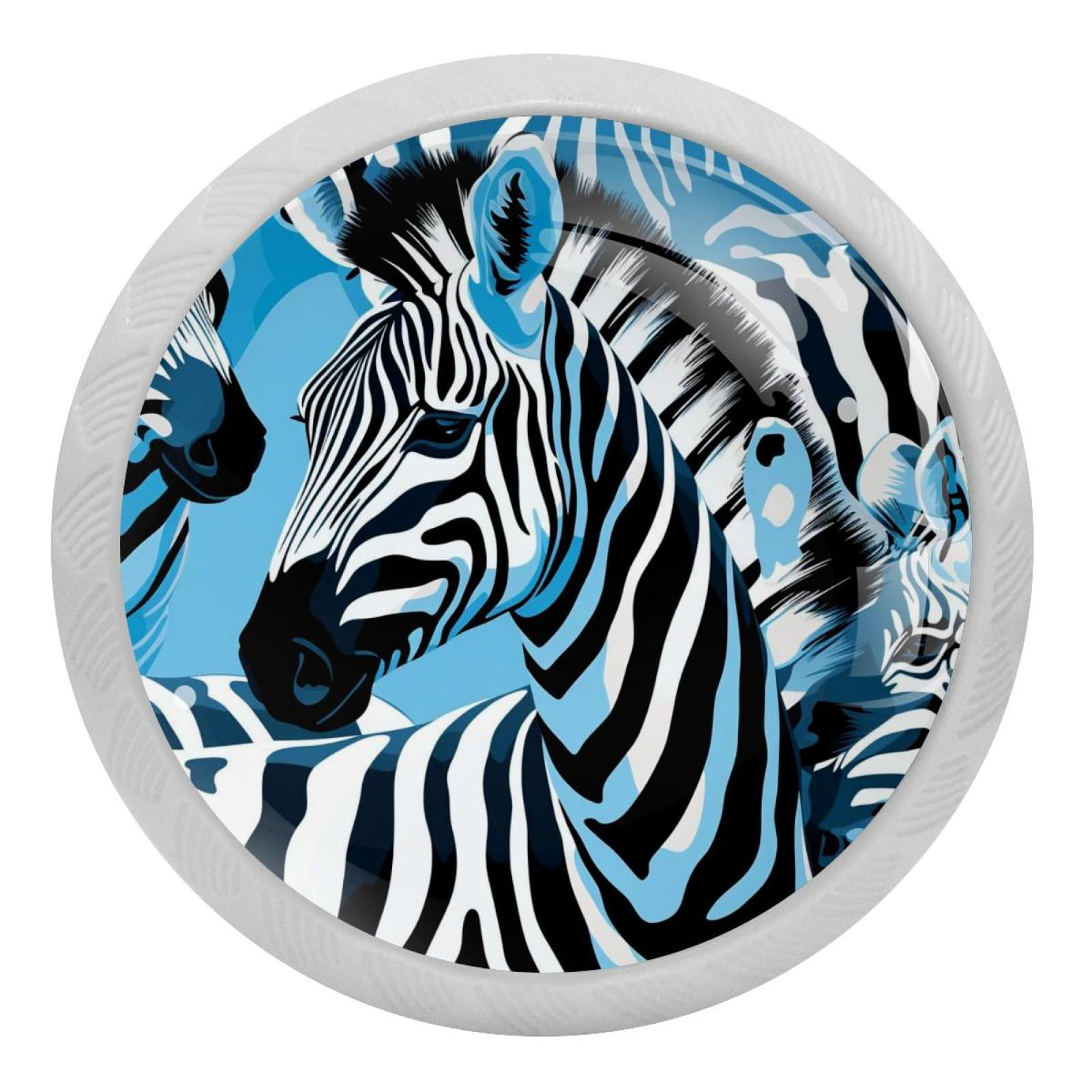 Zebra Fluorescent Glow-in-the-Dark Cabinet Door Knobs - Round 4-Pack ...