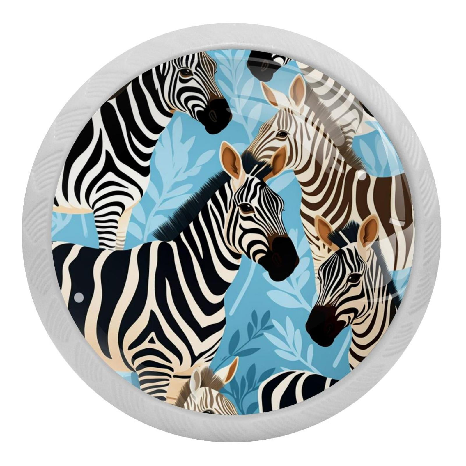 Zebra Fluorescent Glow-in-the-Dark Drawer Pulls: 4-Pack Round Knobs ...