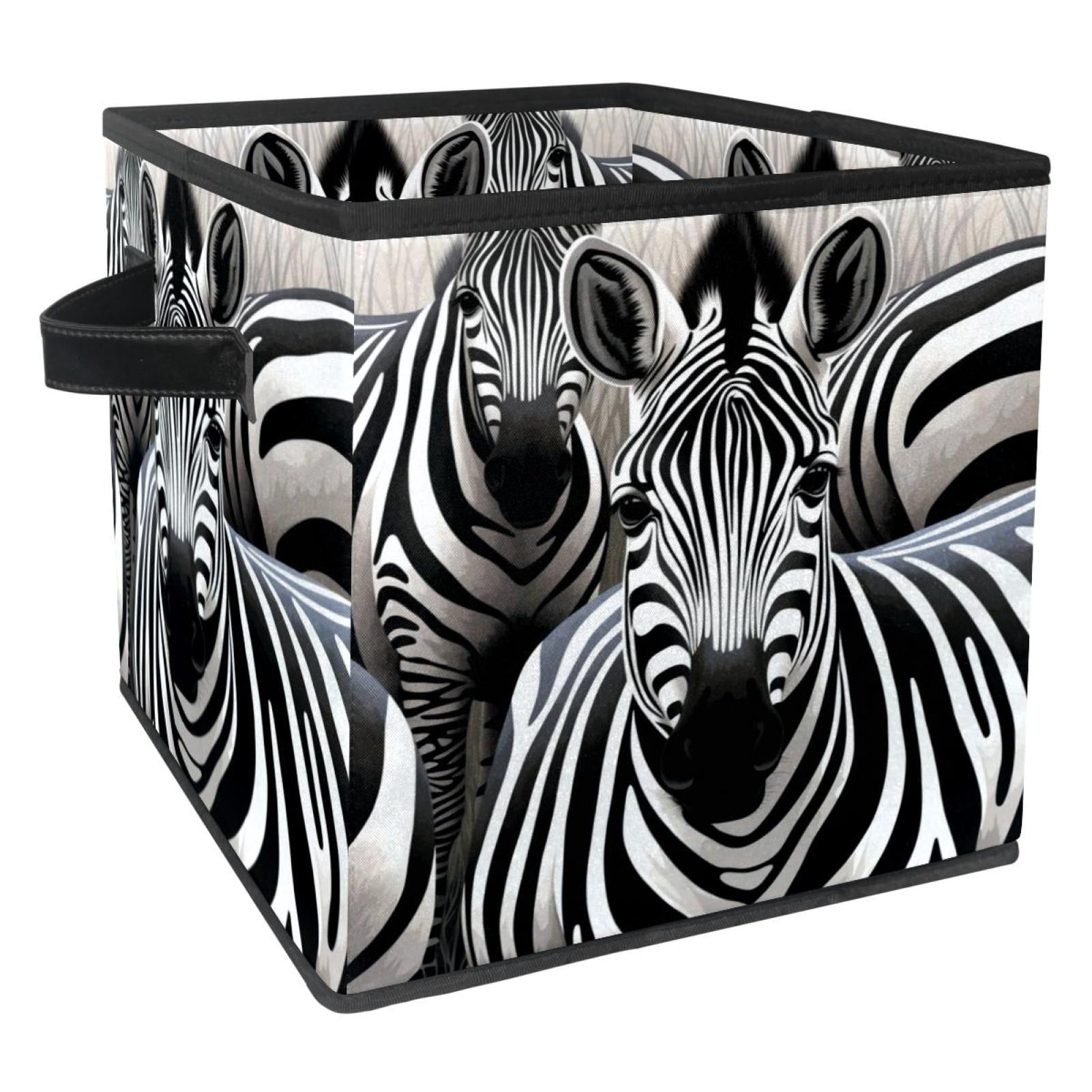 Zebra Foldable Cube Organizer with Handle, 10.8"x10.5"x10.6", Large ...