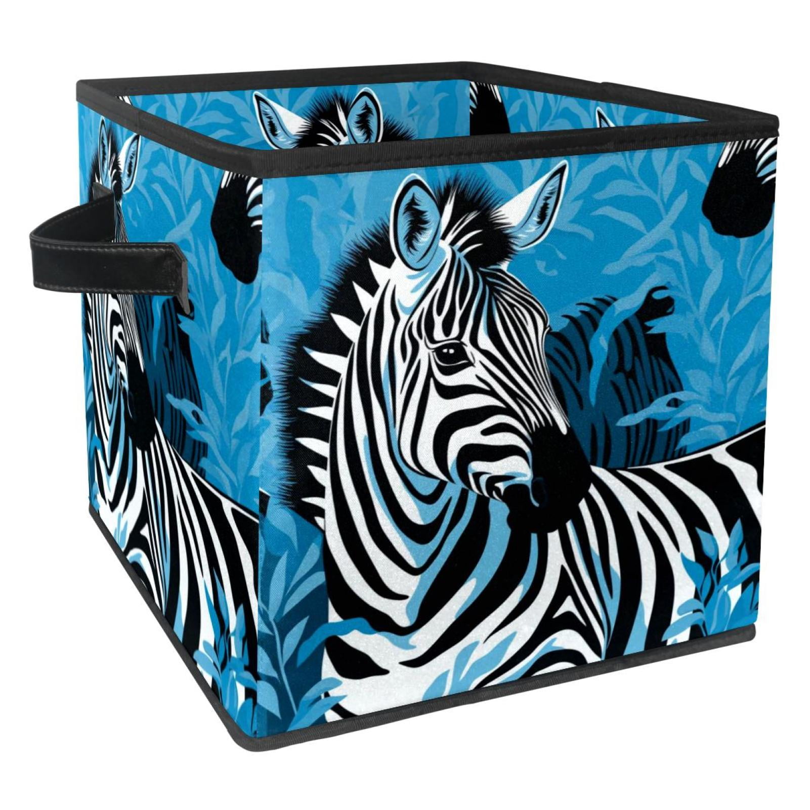 Zebra Foldable Cube Organizer with Handle, 10.8"x10.5"x10.6", Large ...