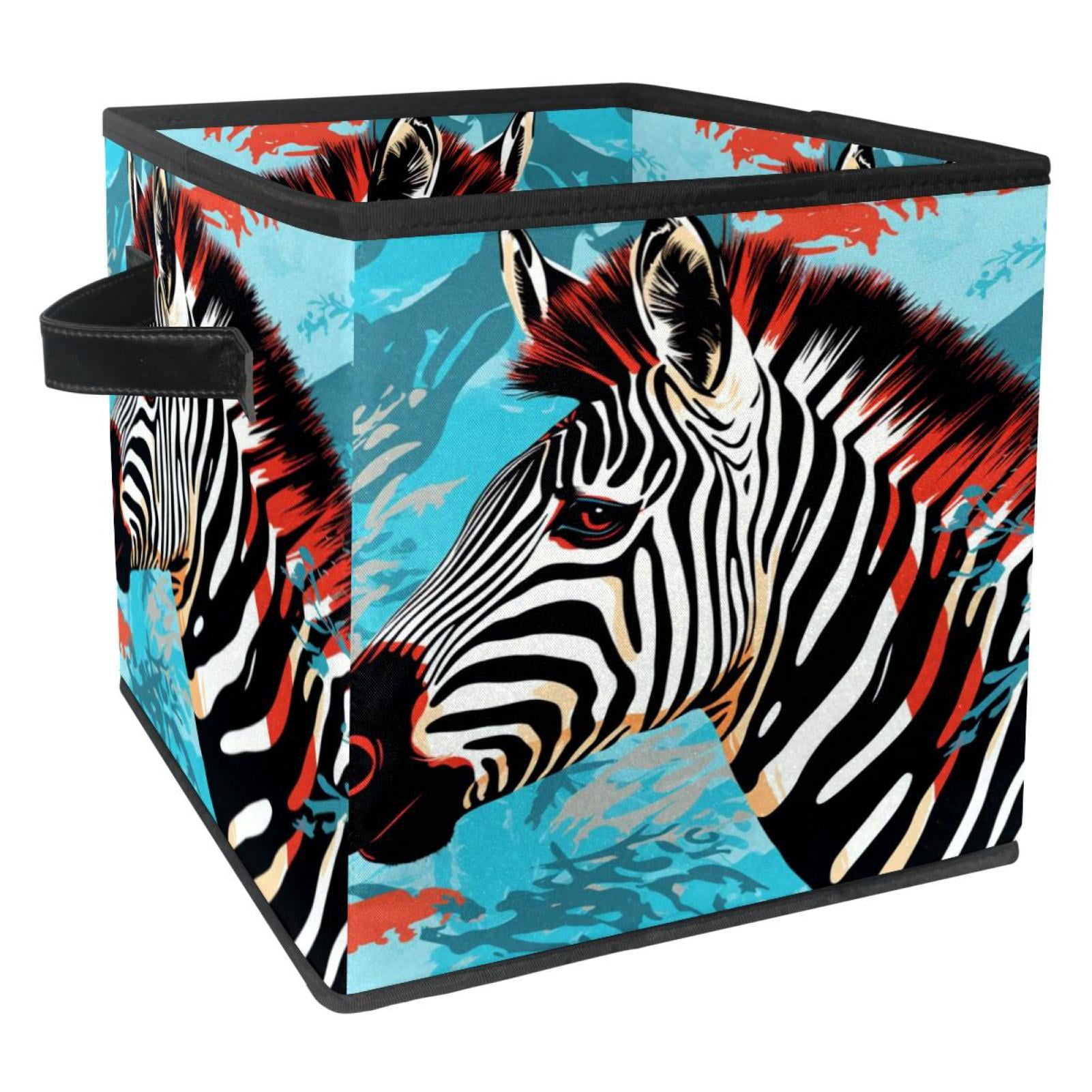 Zebra Foldable Toy Box with Handle, 10.8"x10.5"x10.6", Large Capacity ...