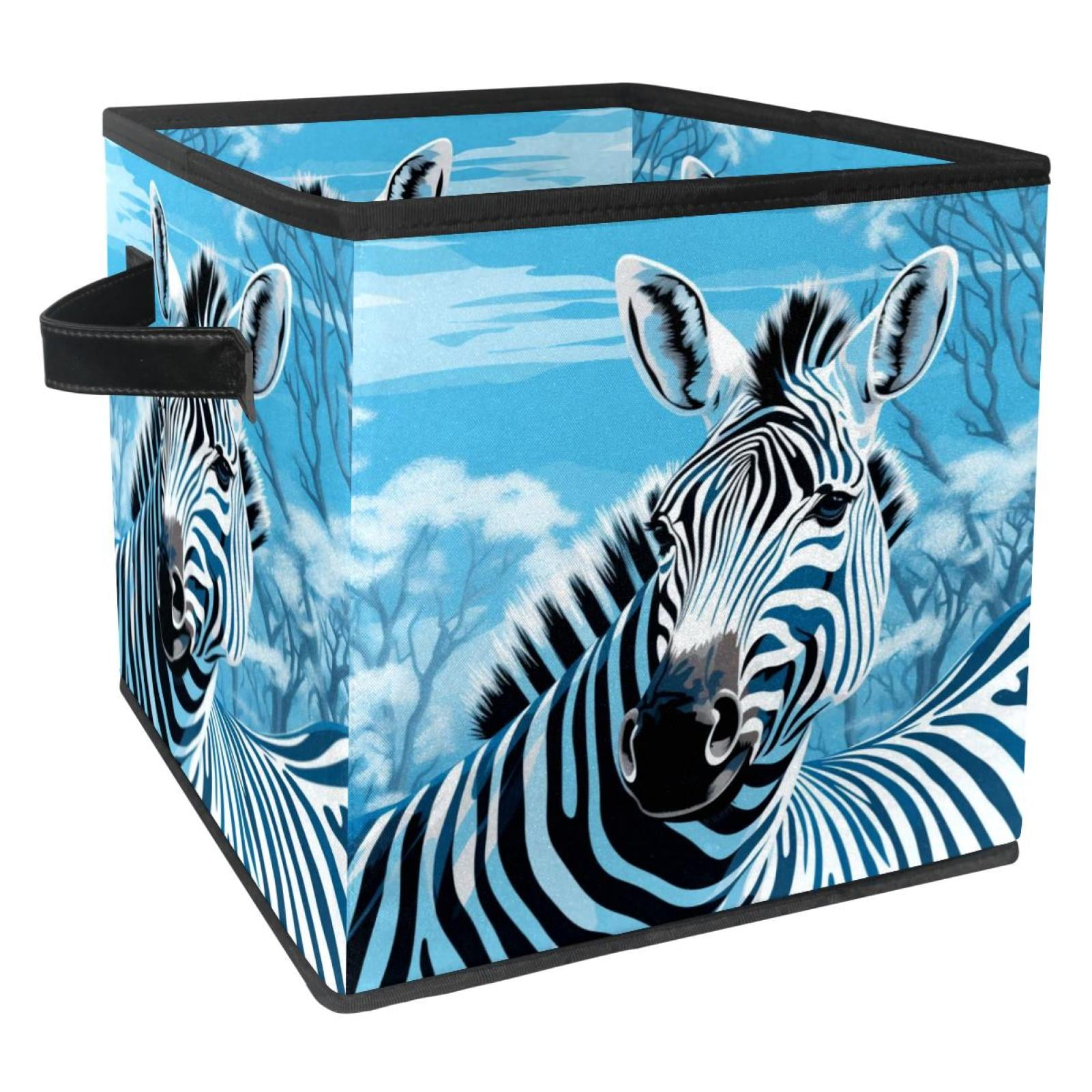 Zebra Foldable Toy Box with Handle, 10.8"x10.5"x10.6", Large Capacity ...