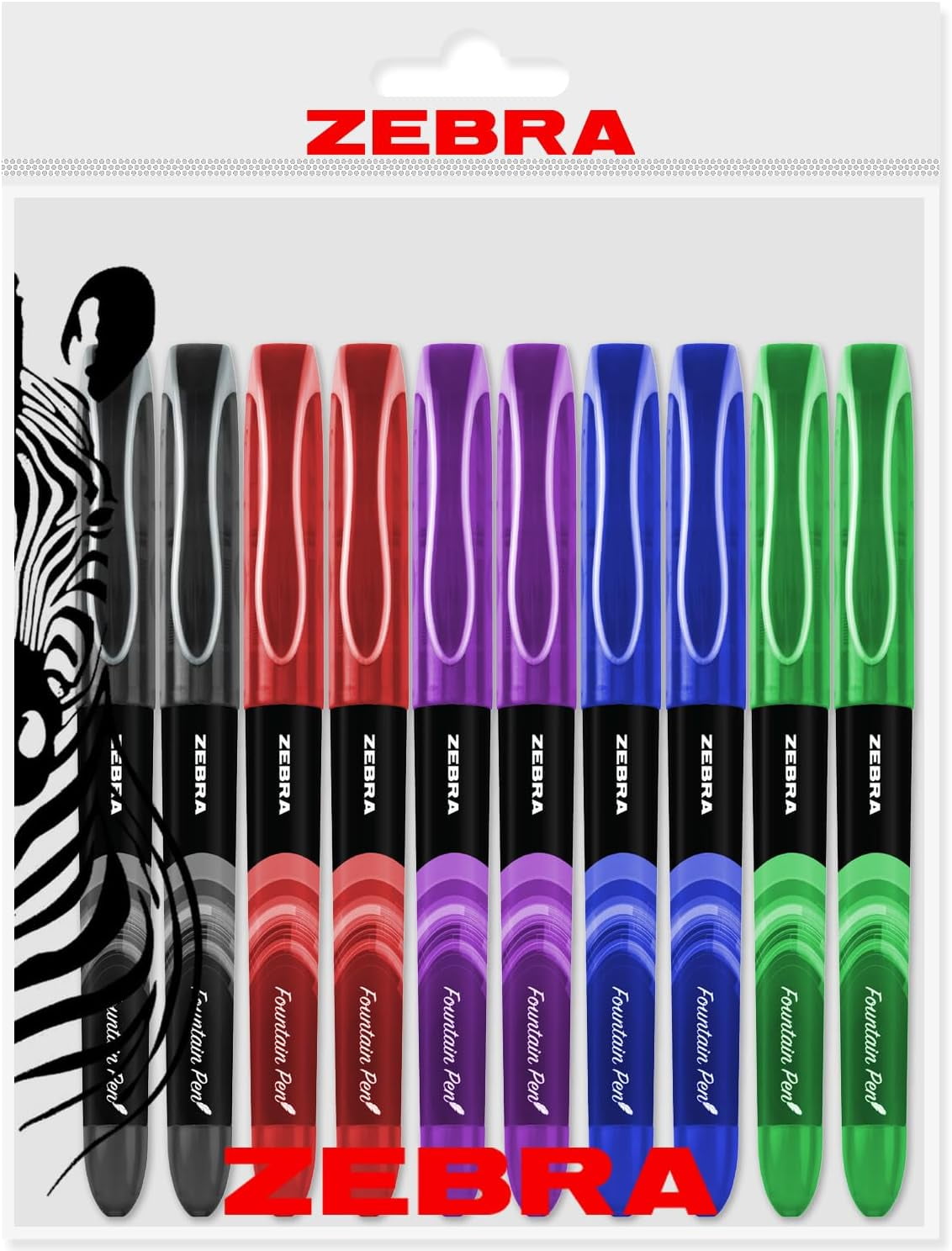 Zebra Fuente - Disposable Fountain Pen - Black, Blue, Red, Green ...