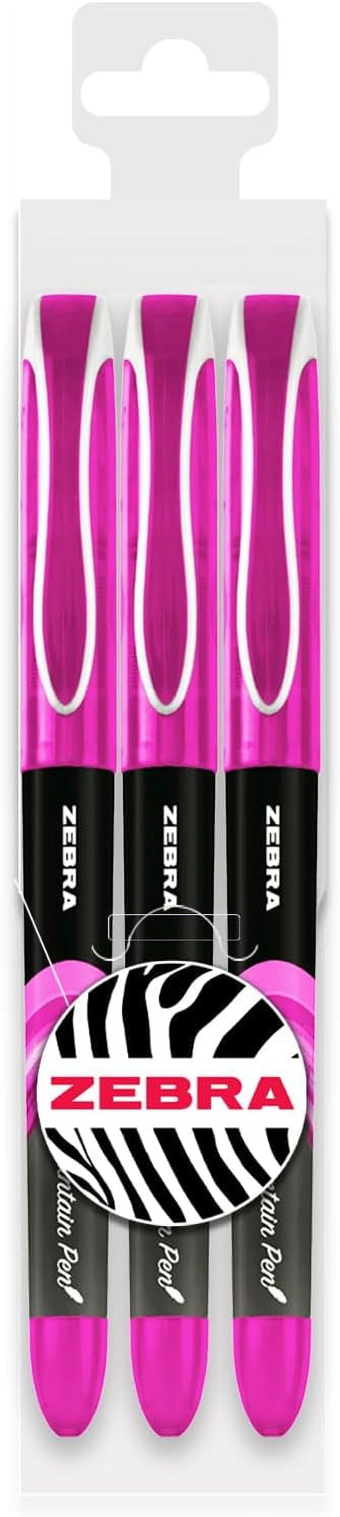 Zebra Fuente - Disposable Fountain Pen - Pink Ink - Wallet of 3 ...